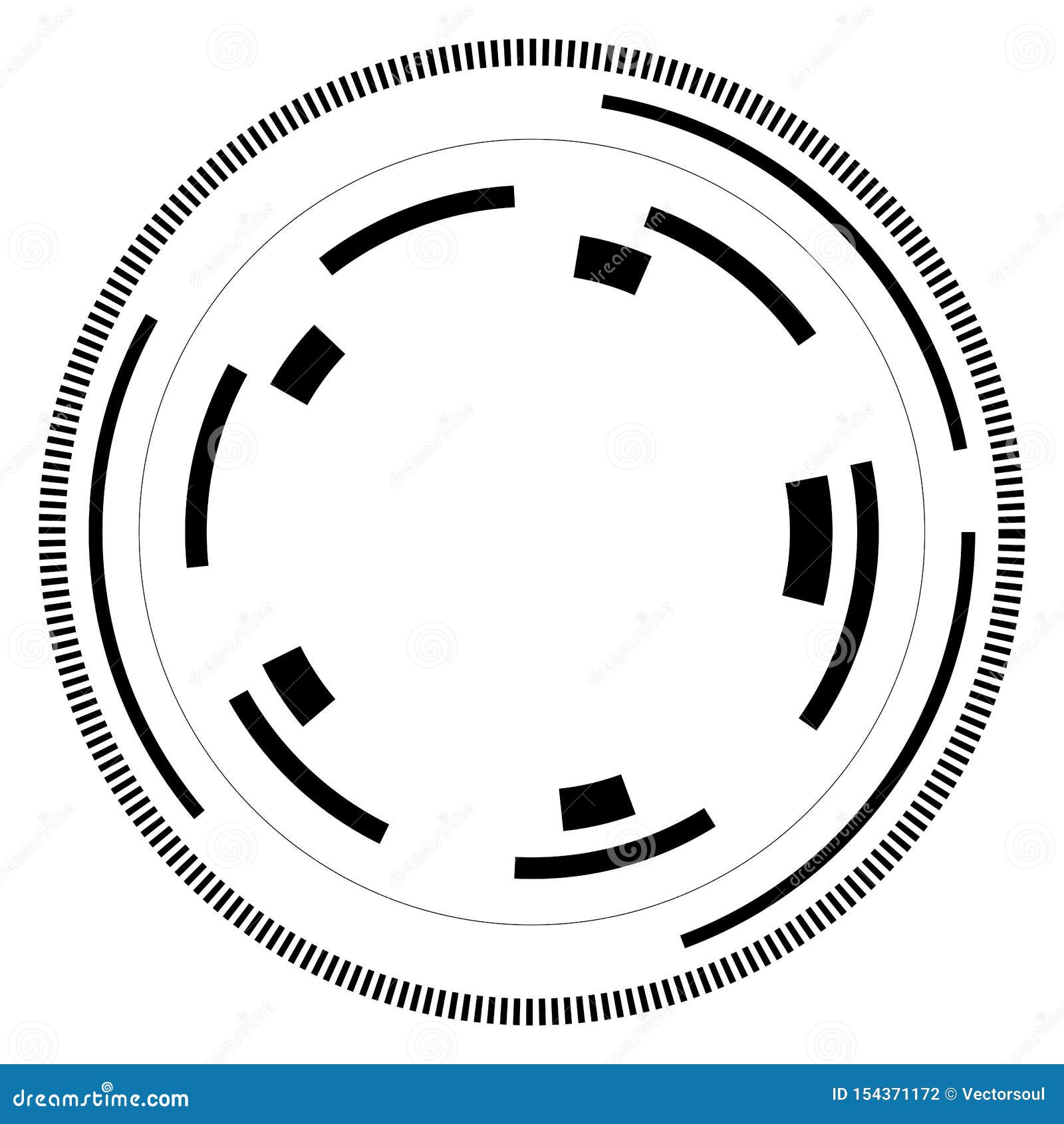 Random Circles with Dashed Lines, Randomness, Circular Concept Stock ...