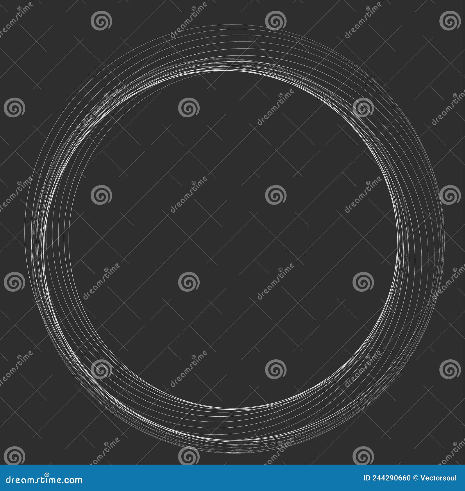 Random Circles with Hand Drawn, Free Hand Drawing Effect. Concentric ...