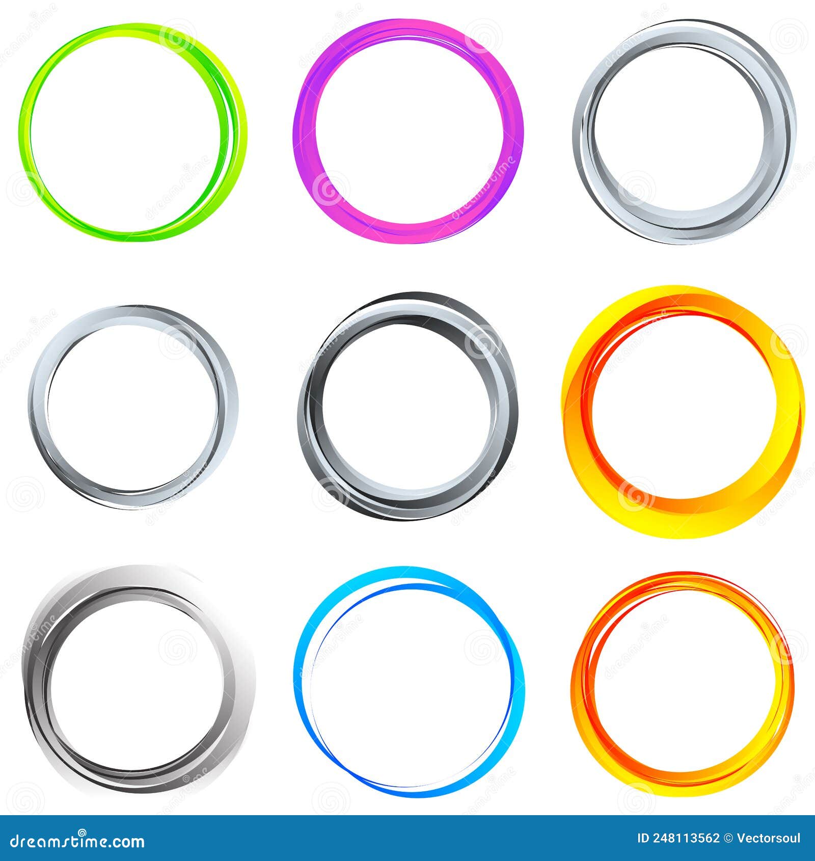 Random Circles, Rings Circular Element Stock Illustration ...