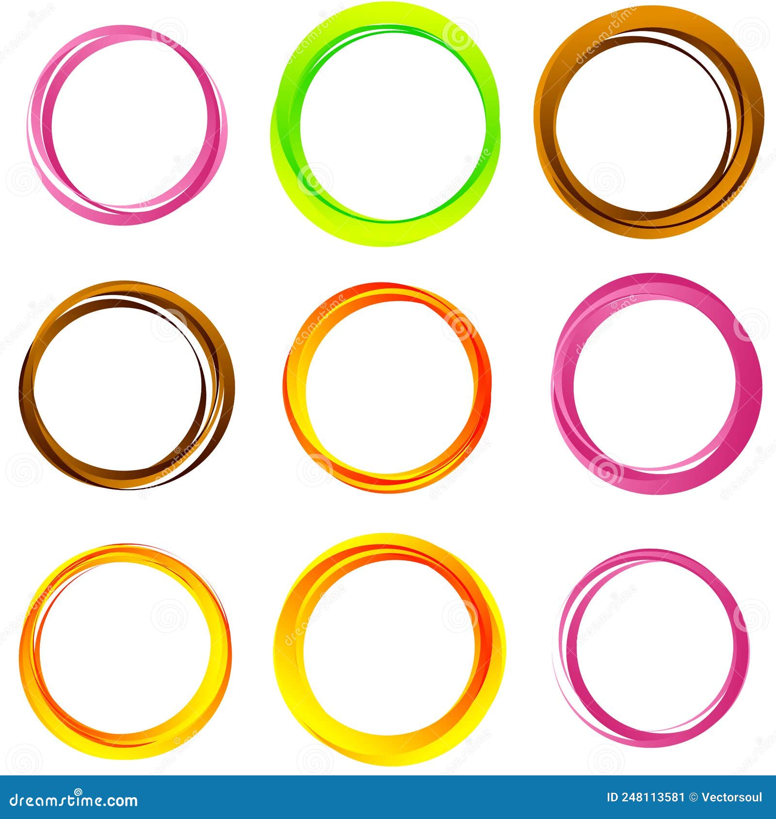 Random Circles, Rings Circular Element Stock Illustration ...