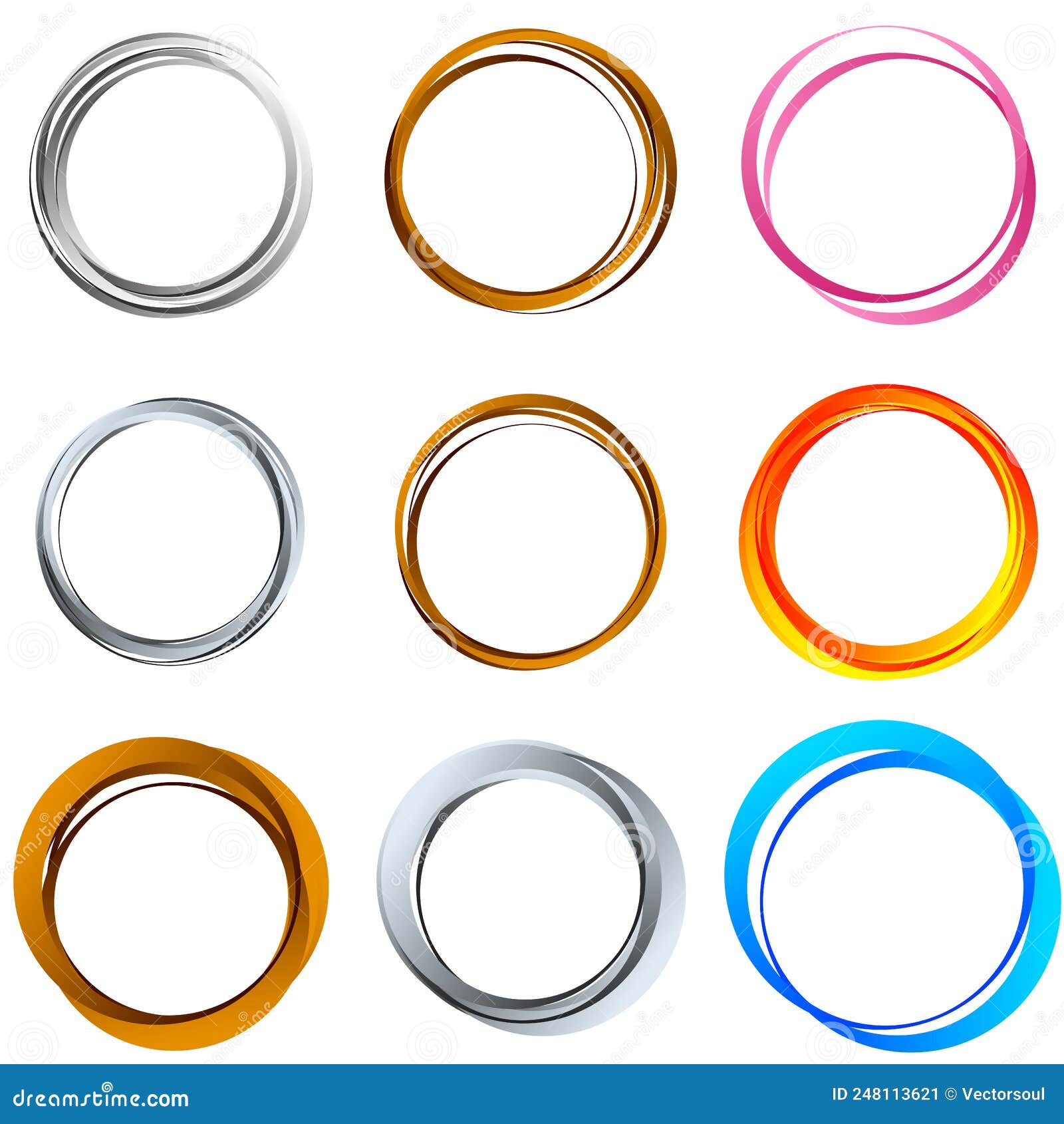 Random Circles, Rings Circular Element Stock Illustration ...