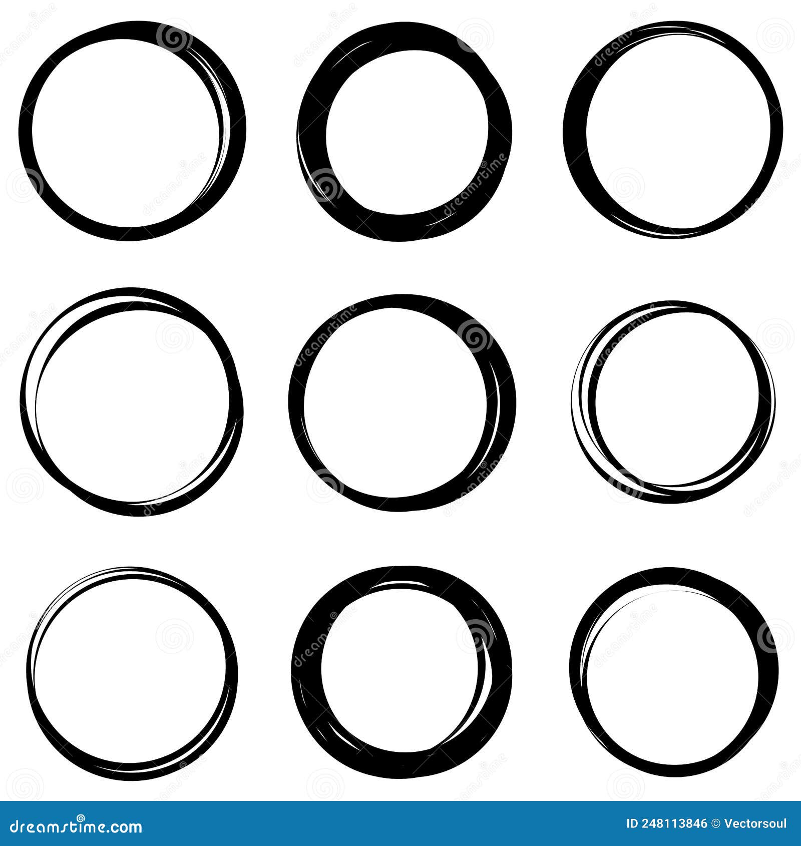 Random Circles, Rings Circular Element Stock Illustration ...
