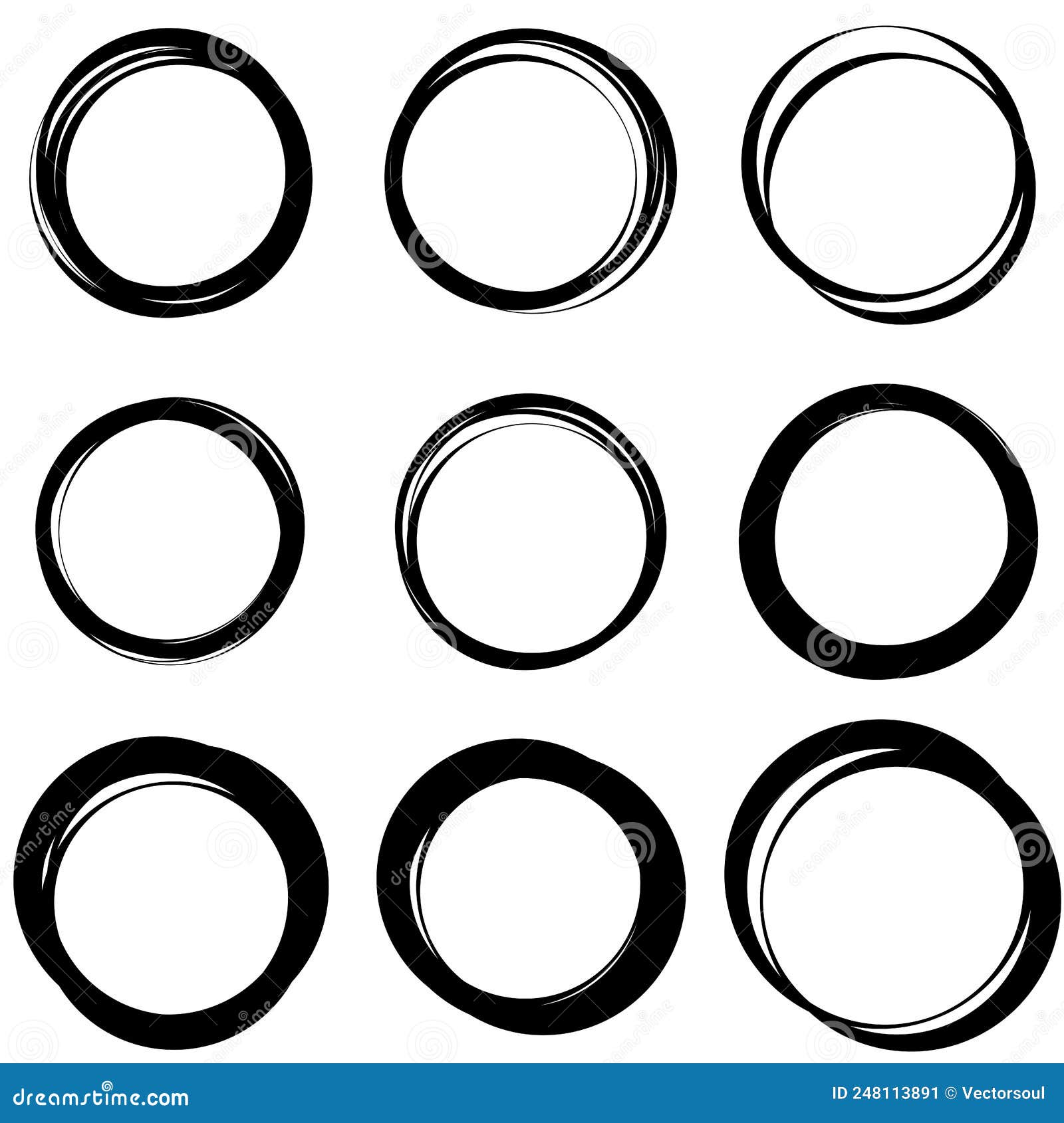 Random Circles, Rings Circular Element Stock Illustration ...