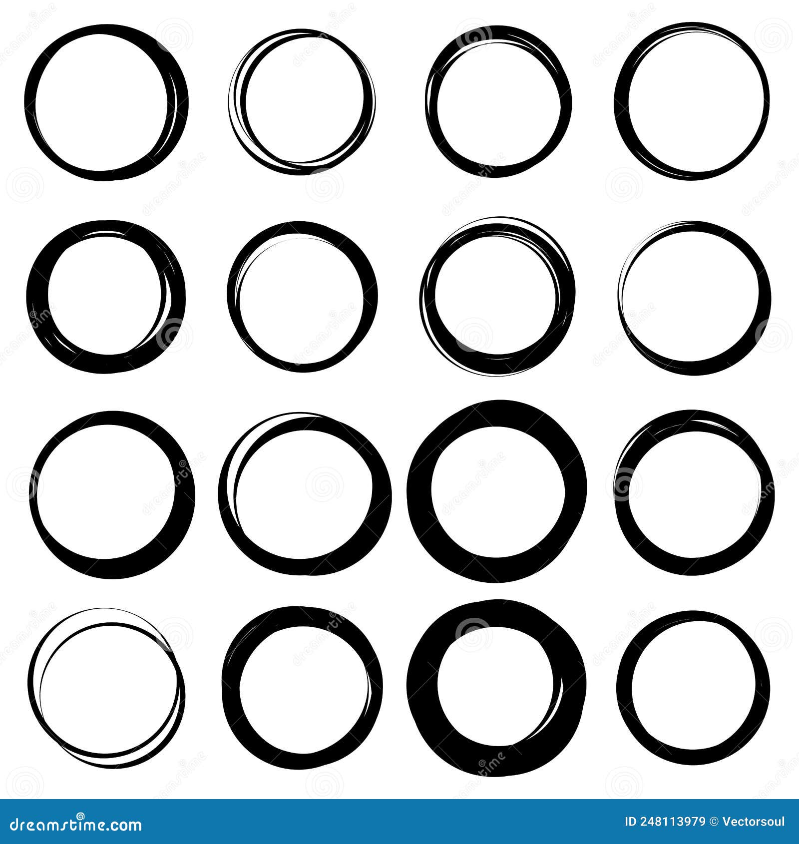 Random Circles, Rings Circular Element Stock Illustration ...
