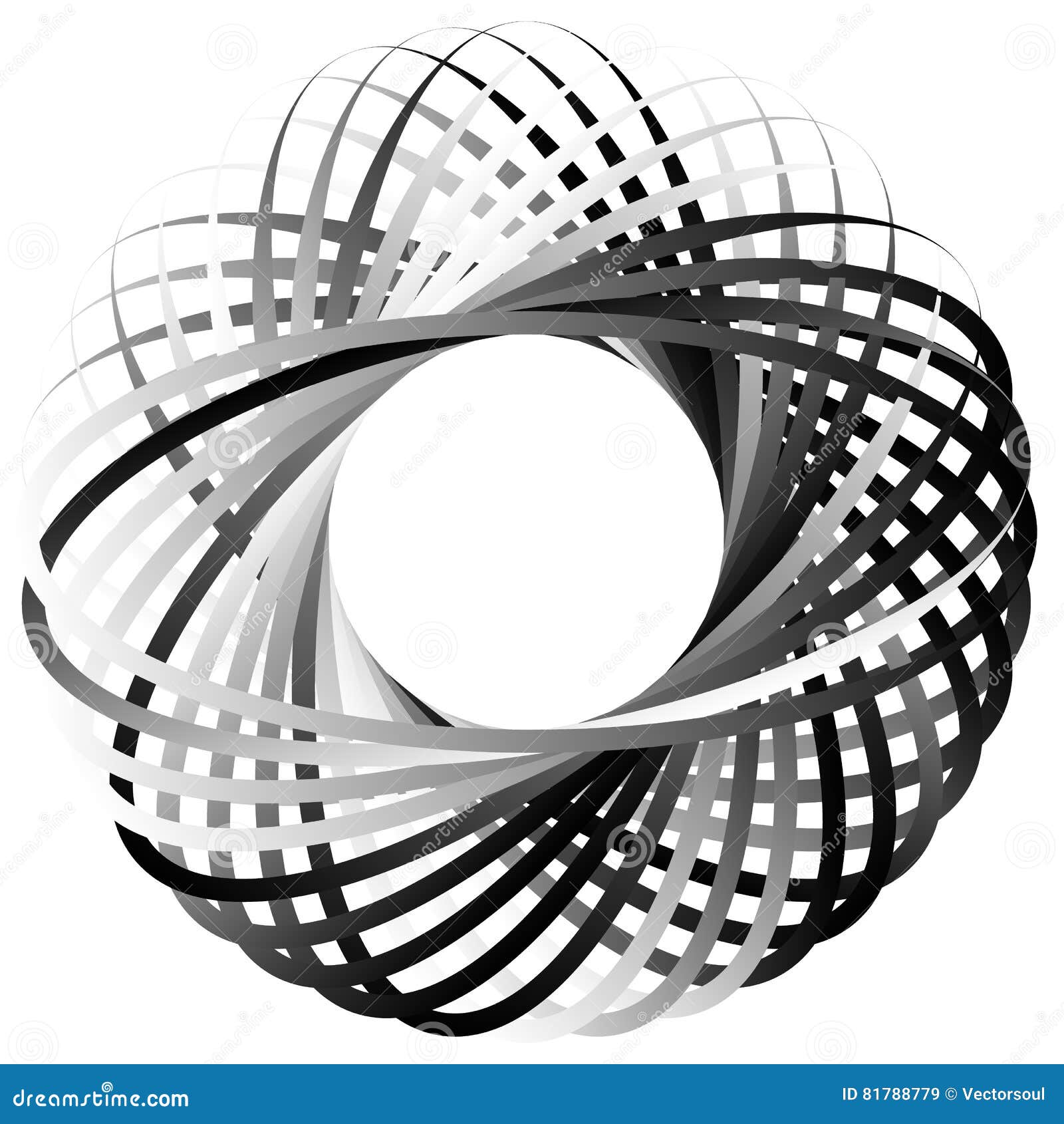 Random Circular Element. Abstract Monochrome Graphic on White Stock ...