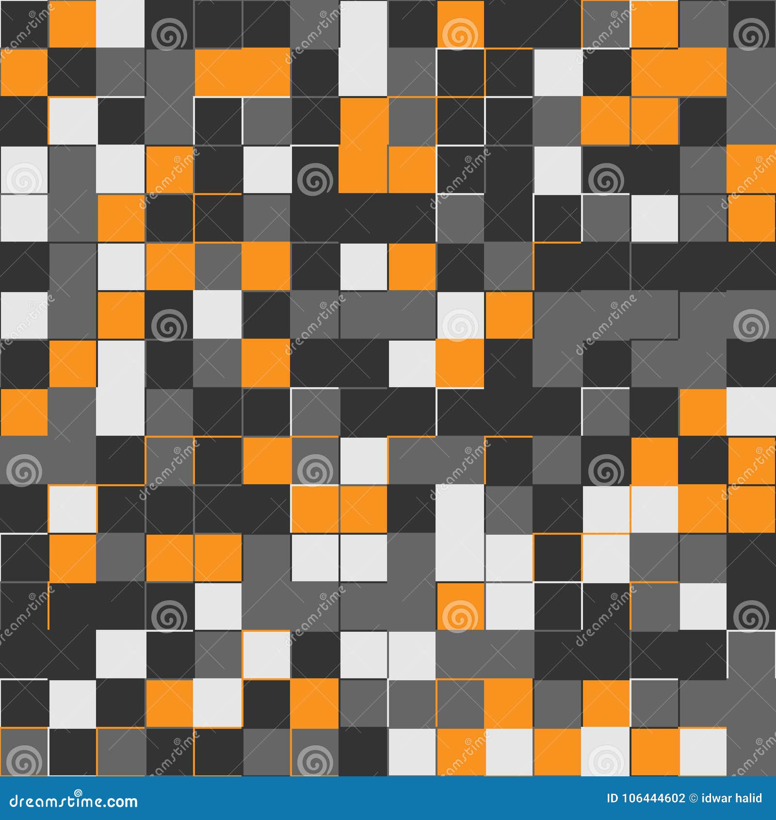 Random Orange Squares. Random Colored Abstract, Digital Generative Art ...