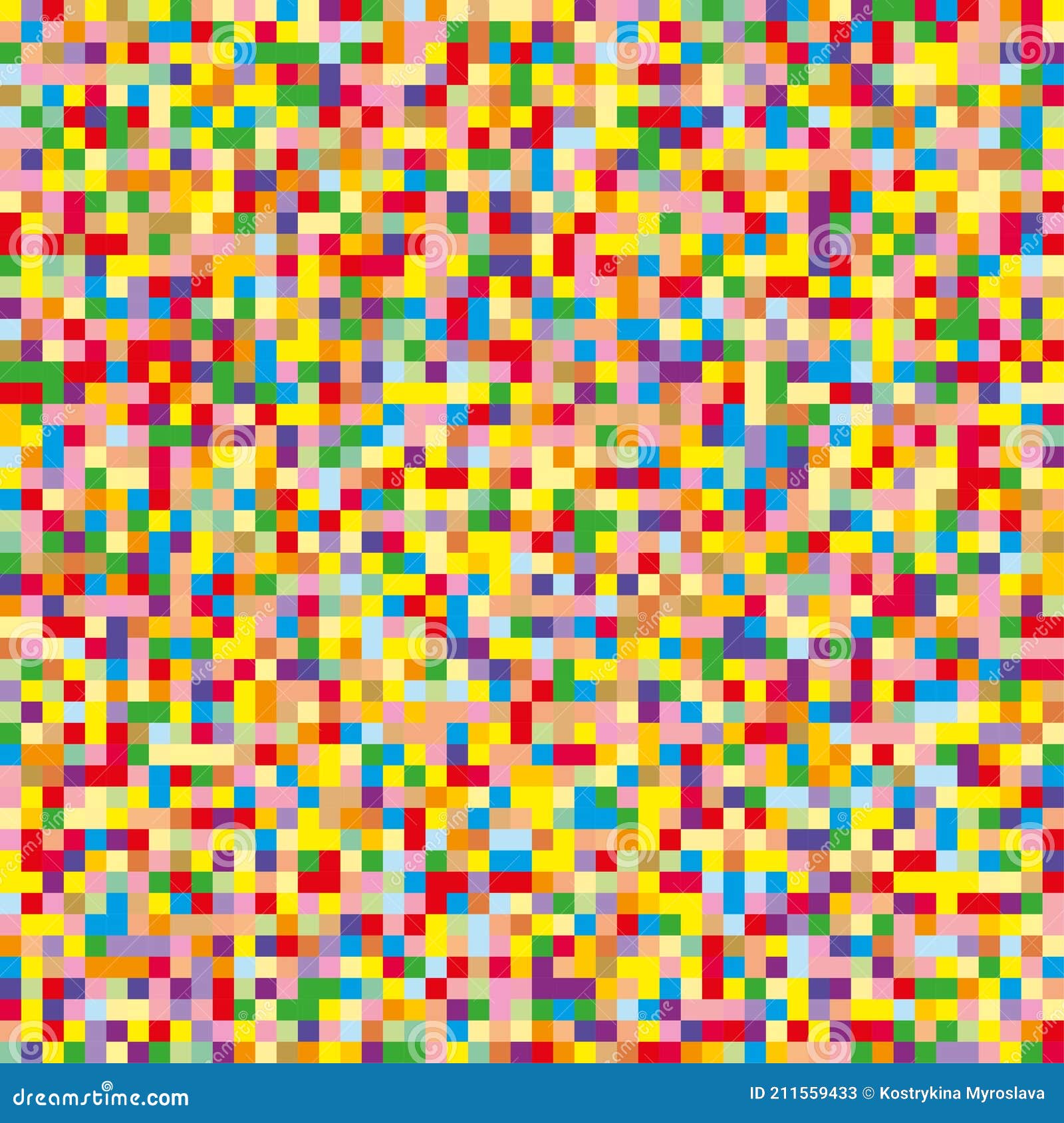 Random Colorful Abstract Pixel Art, Simple Vector Illustration Stock ...