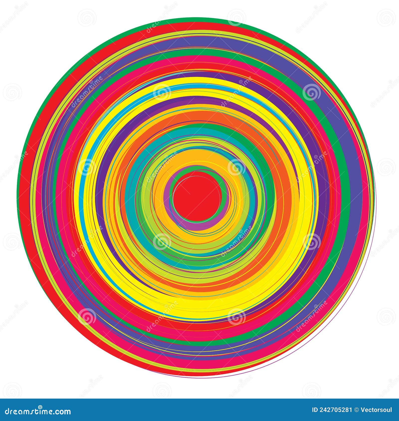 Random, Colorful Concentric Circles, Rings Stock Vector - Illustration ...