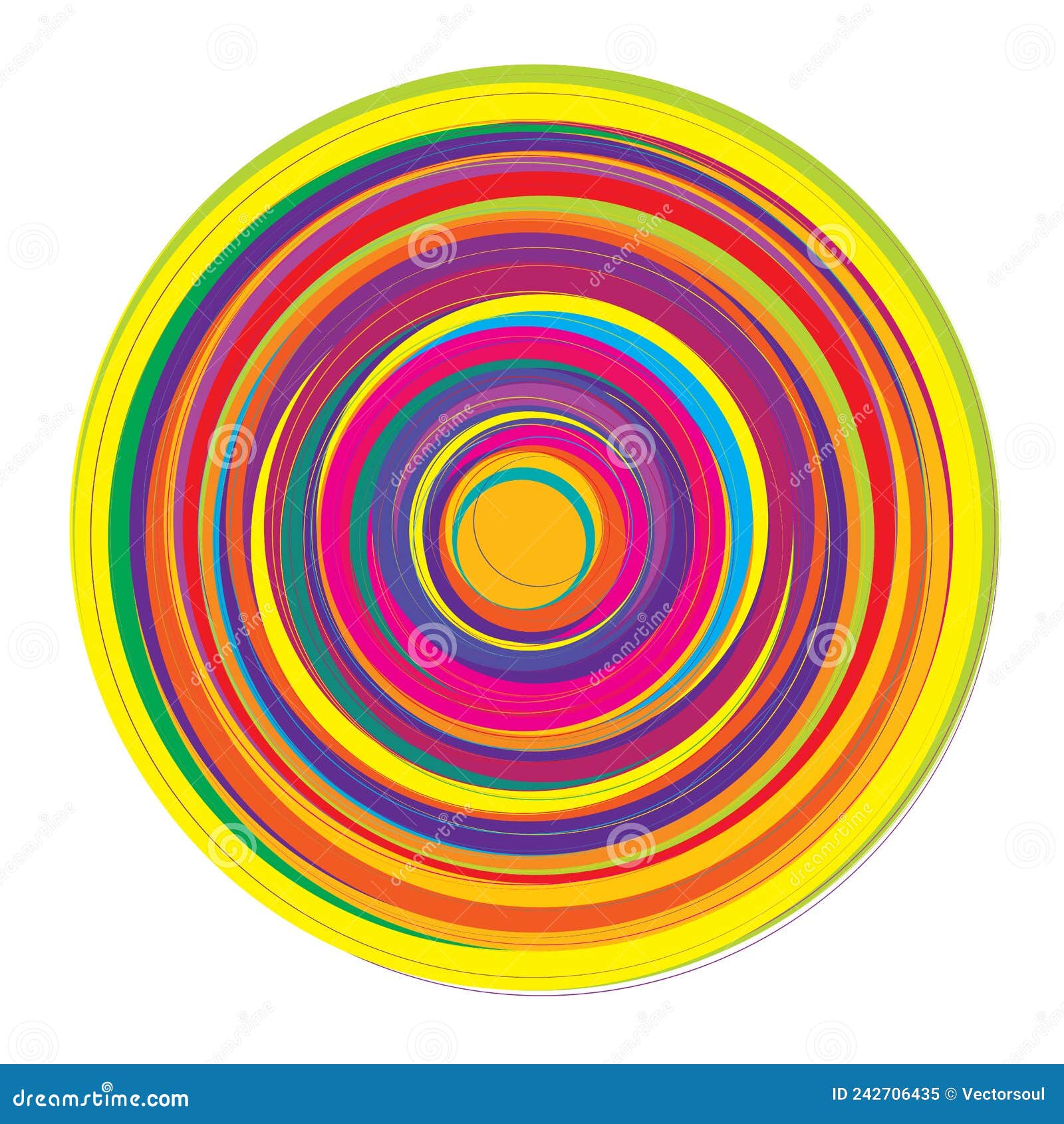 Random, Colorful Concentric Circles, Rings Stock Vector - Illustration ...