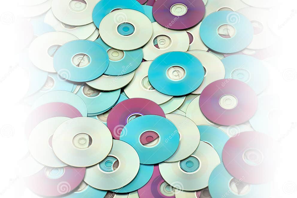 Colorful DVD and CD Disks Data Concept Stock Image - Image of digital ...