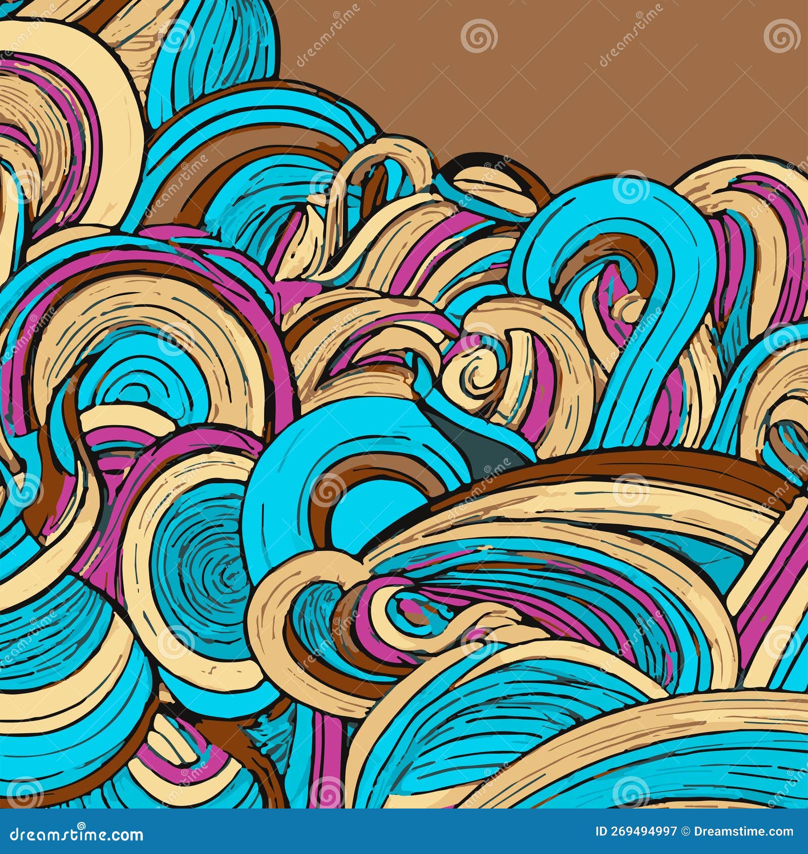 Random Colourful Waves Vector Background Stock Vector - Illustration of ...