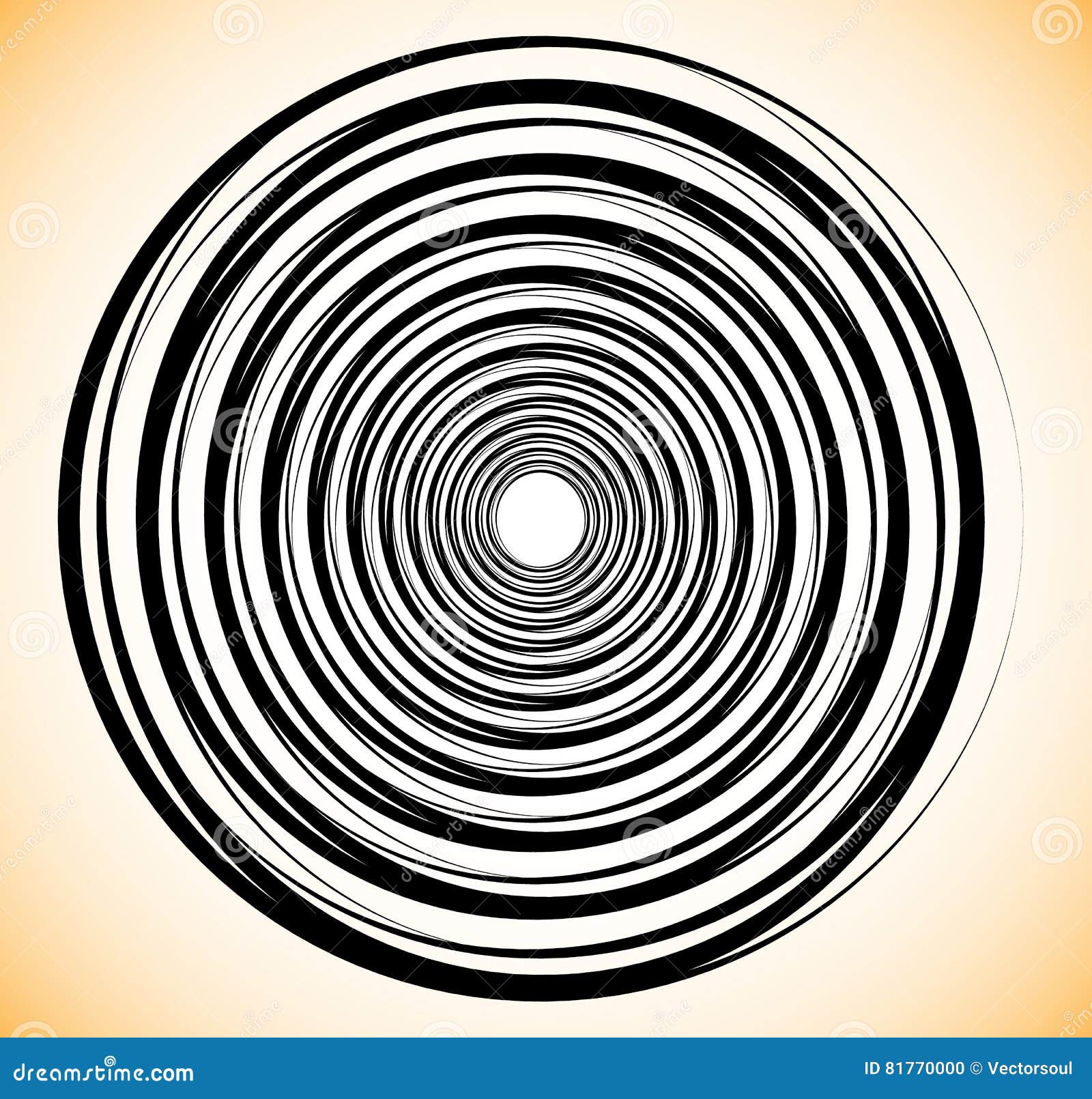 Random Concentric Circles. Abstract Geometric Spiral, Swirl Elem Stock ...