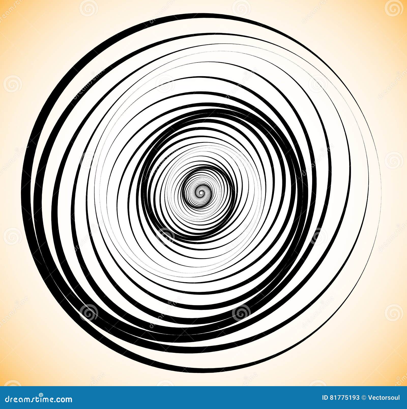 Random Concentric Circles Abstract Geometric Spiral Swirl Elem Stock
