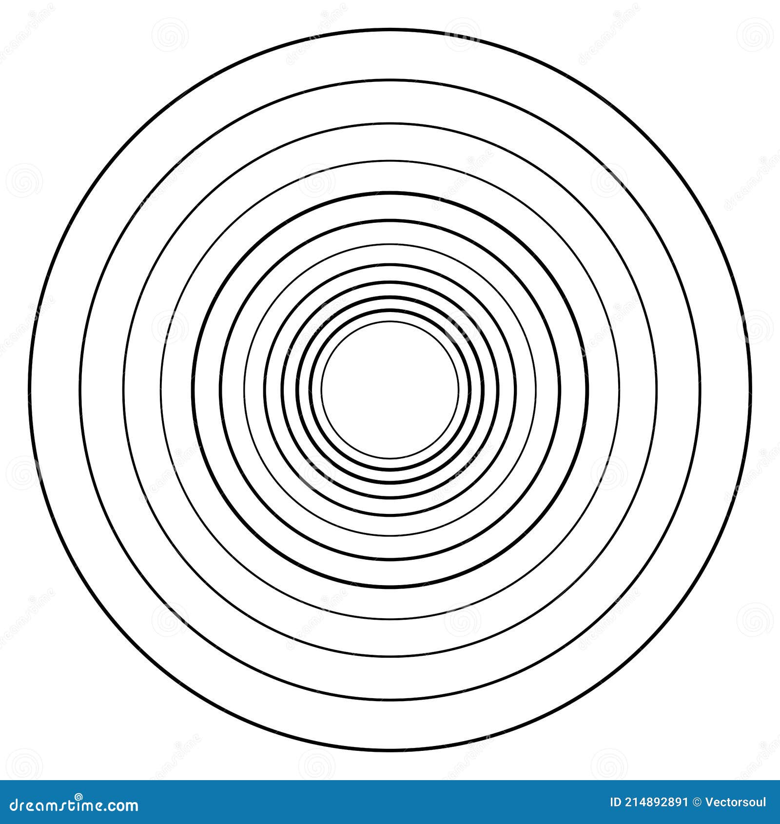 Random Concentric Circles, Rings. Random Radial, Radiating Circle Element with Thin Lines Stock ...