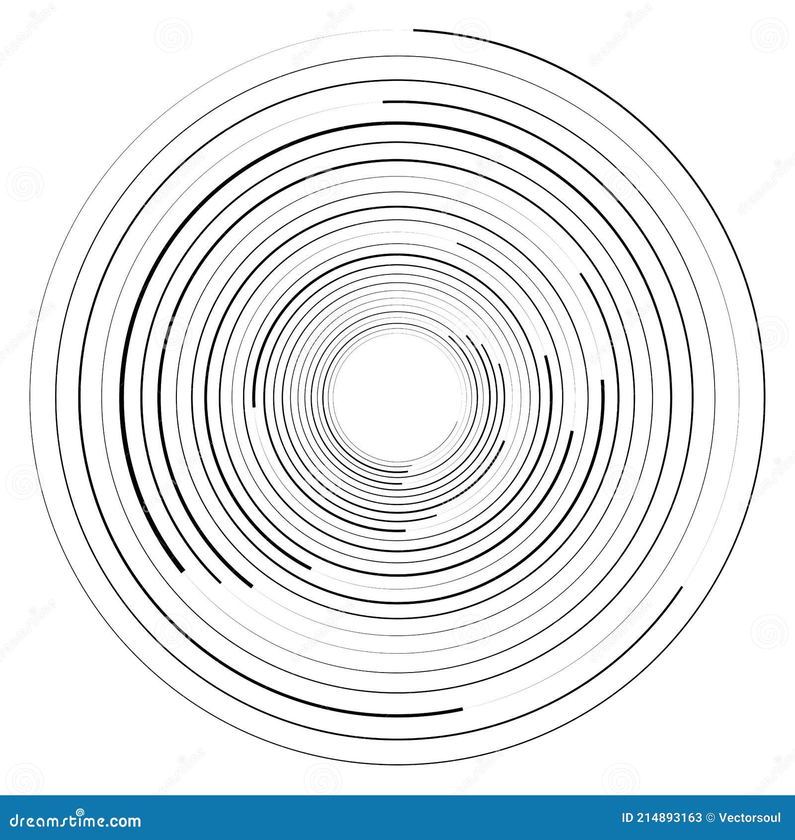 Random Concentric Circles, Rings. Random Radial, Radiating Circle Element with Thin Lines Stock ...