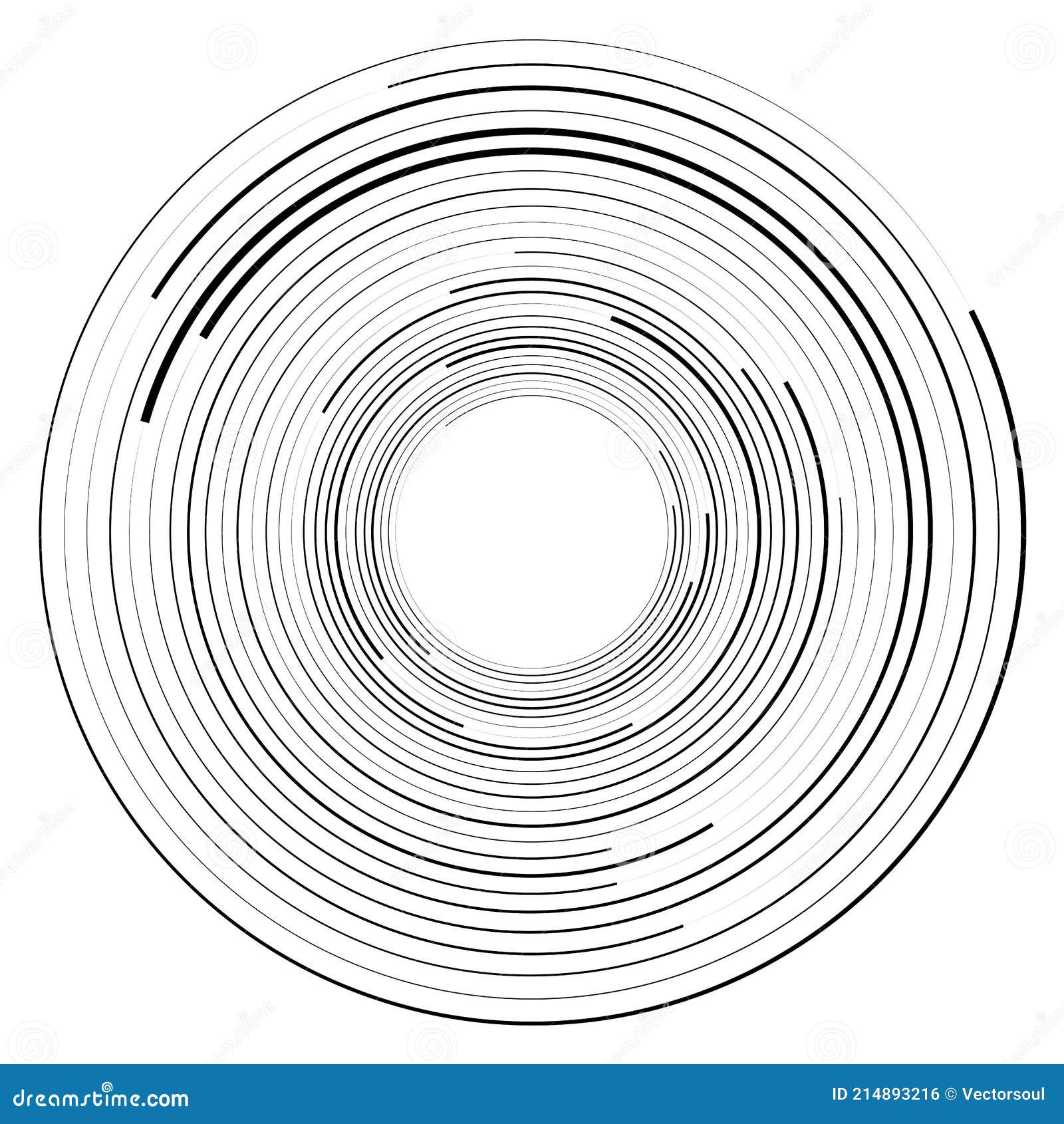 Random Concentric Circles, Rings. Random Radial, Radiating Circle Element with Thin Lines Stock ...