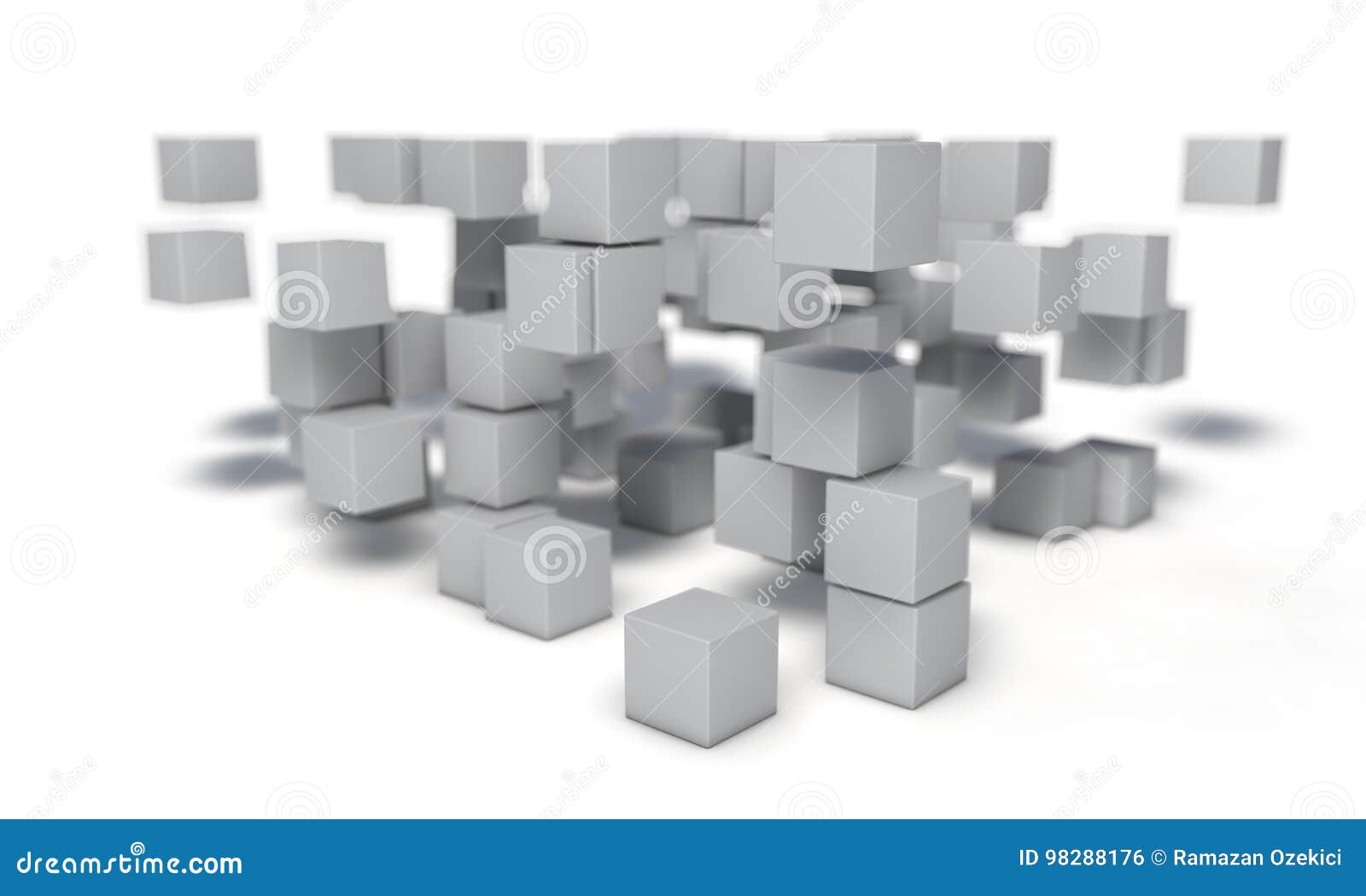 Random Cubes of Background, 3d Stock Illustration - Illustration of ...