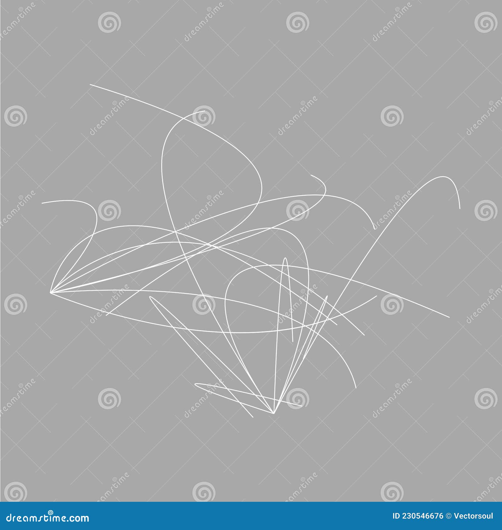 Random Curvy, Squiggly, Tangled Lines. Knot, Loop, Billowy Freeform ...