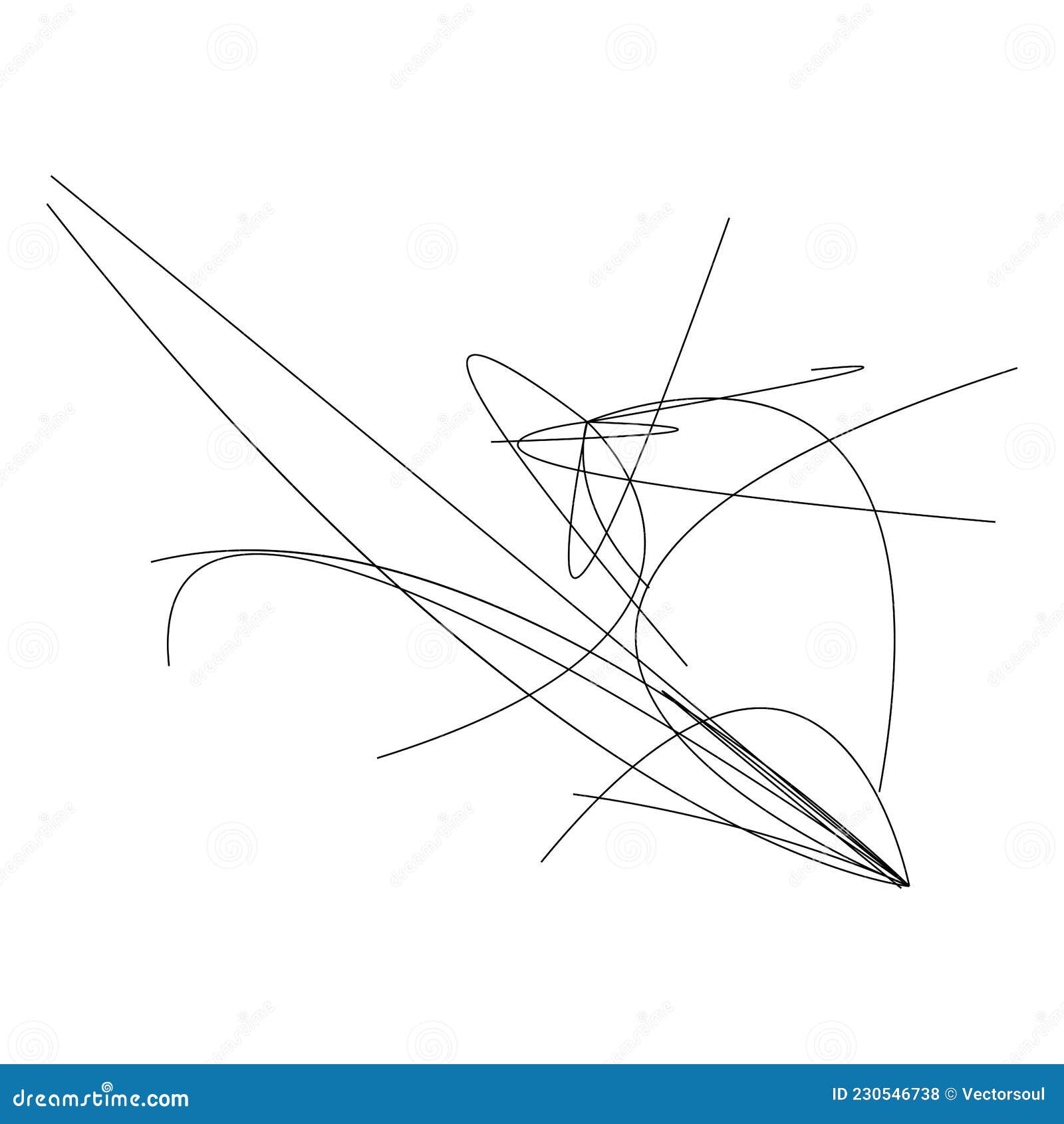 Random Curvy, Squiggly, Tangled Lines. Knot, Loop, Billowy Freeform ...