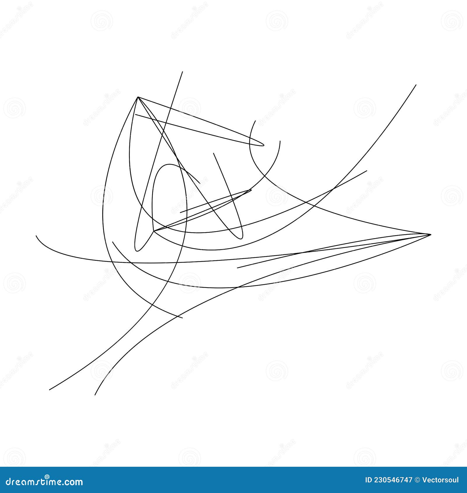 Random Curvy, Squiggly, Tangled Lines. Knot, Loop, Billowy Freeform ...