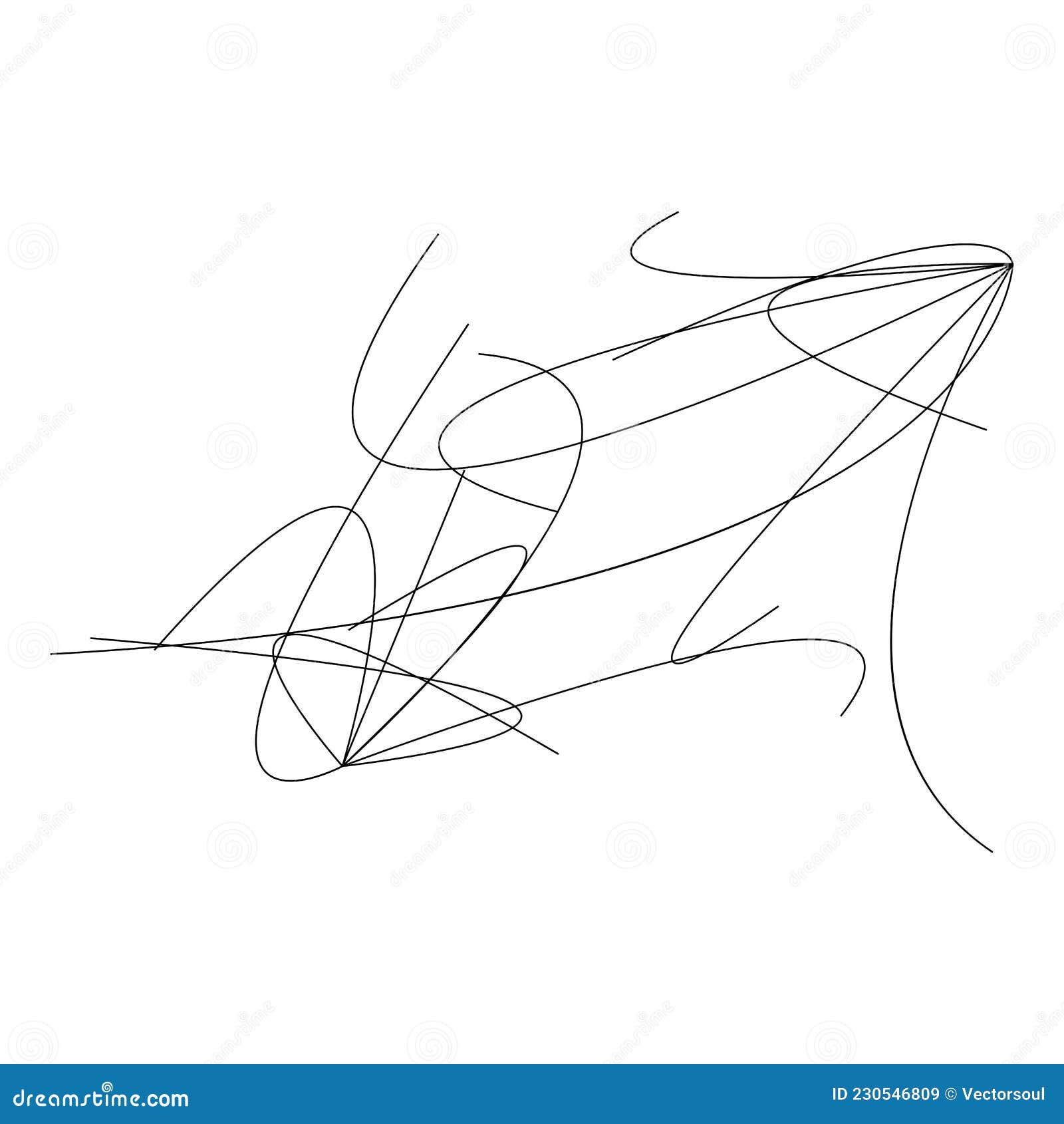 Random Curvy, Squiggly, Tangled Lines. Knot, Loop, Billowy Freeform ...