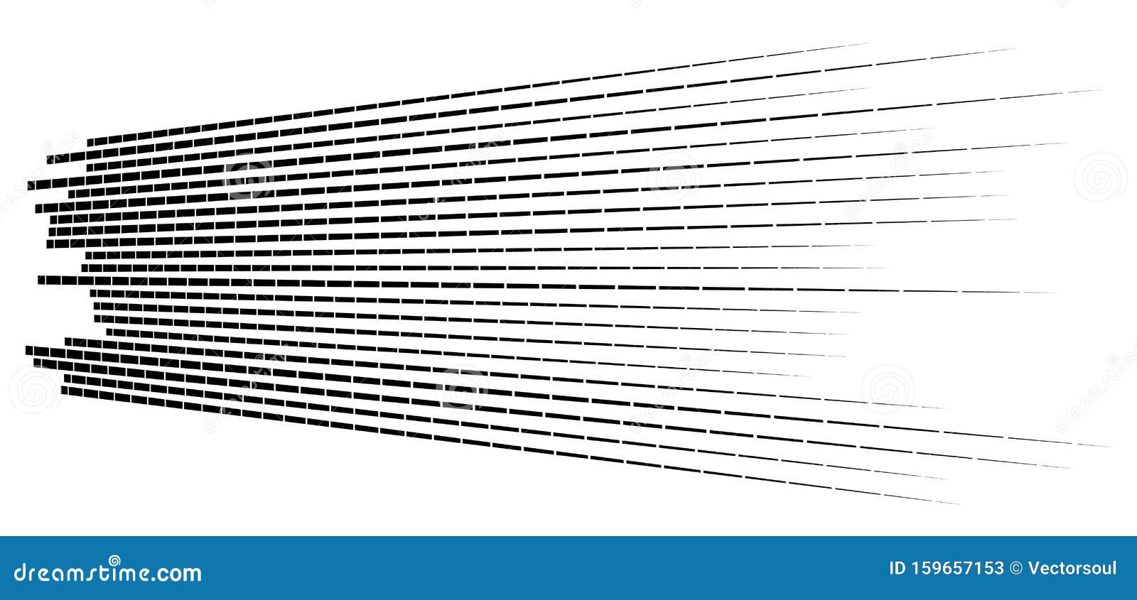 Random 3d Dashed Lines in Perspective. Segmented Stripes Geometric ...