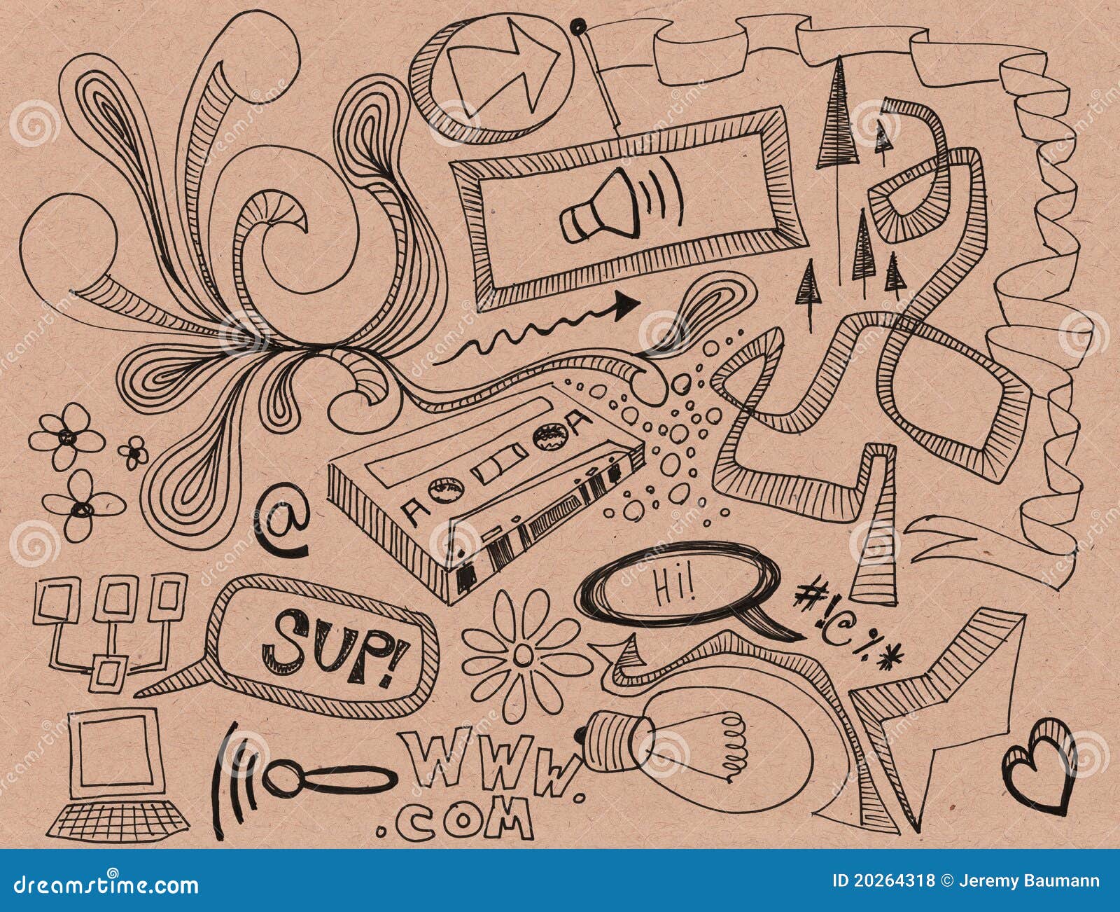 Random Doodles stock illustration. Illustration of abstract - 20264318