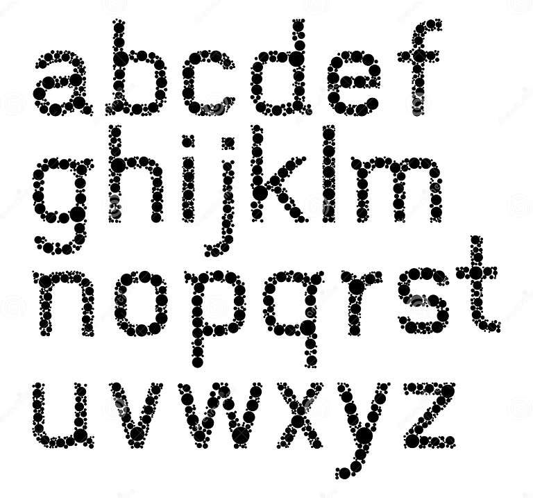 Random Dot Lowercase Alphabet Letters Stock Vector - Illustration of ...