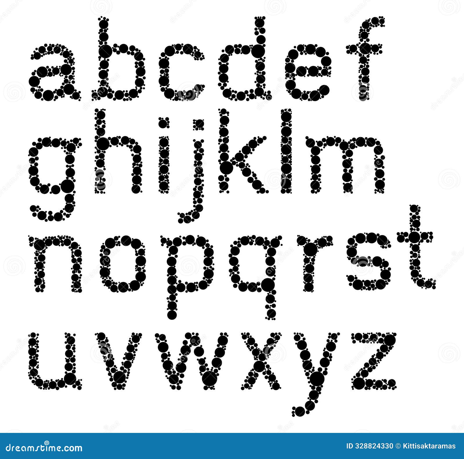 Random Dot Lowercase Alphabet Letters Stock Vector - Illustration of ...