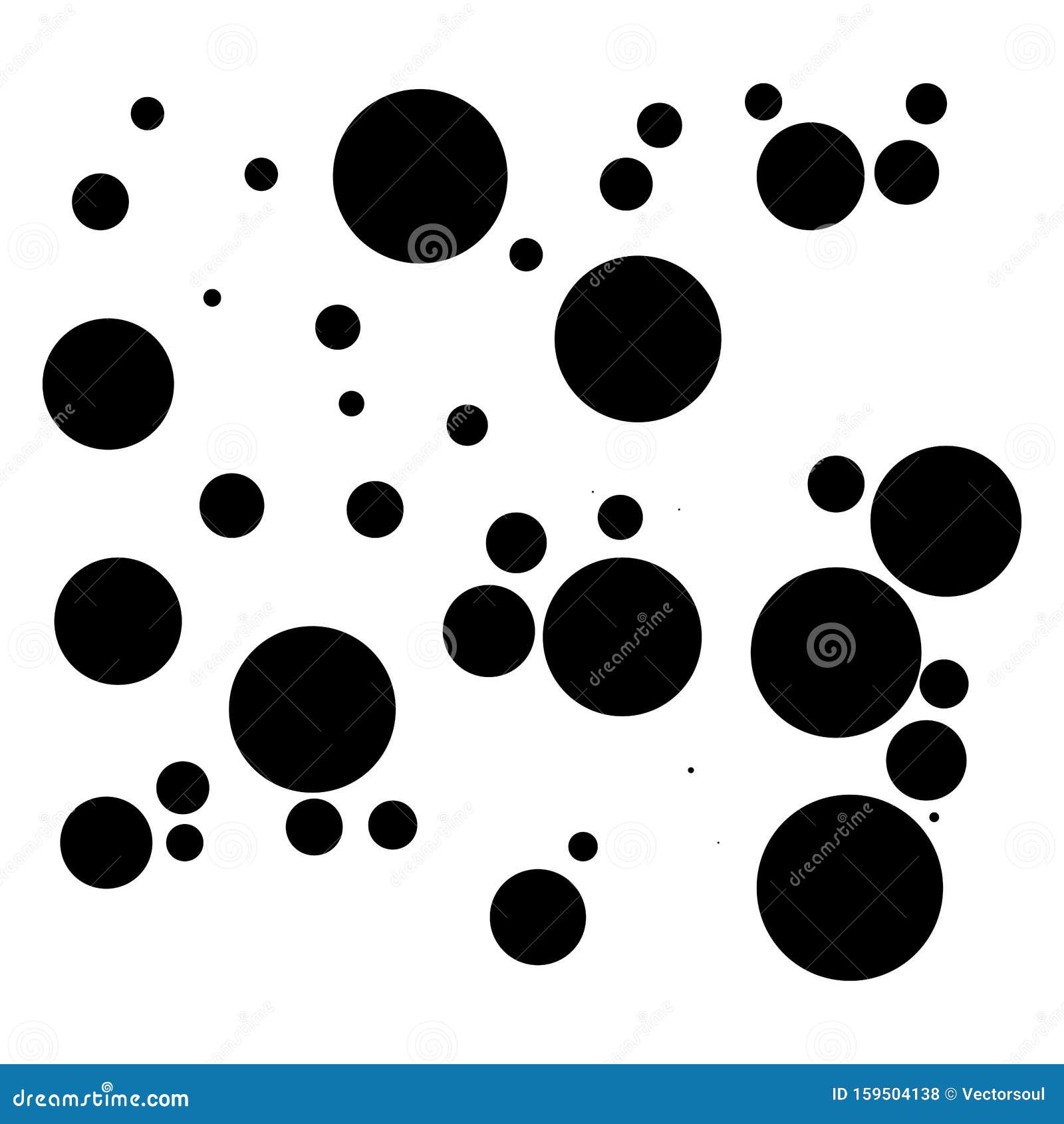 Random Dots, Circles Pattern. Pontillist / Screntone / Half-tone ...