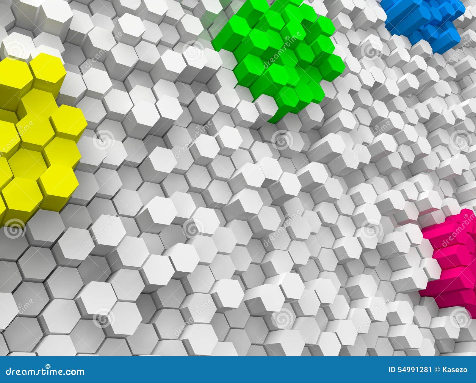 Random Elevated Hexagons Background. Stock Illustration - Illustration ...