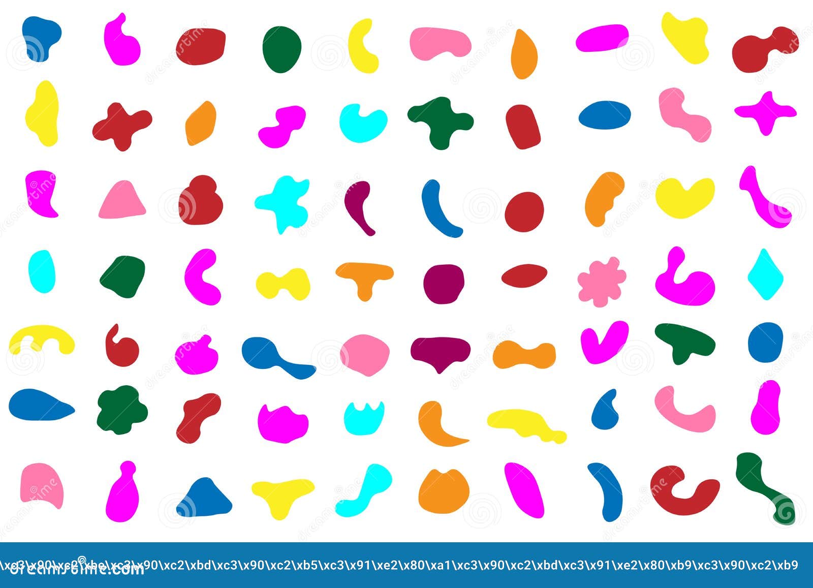 Random Figures. Organic Colored Drops of Irregular Shape Stock ...