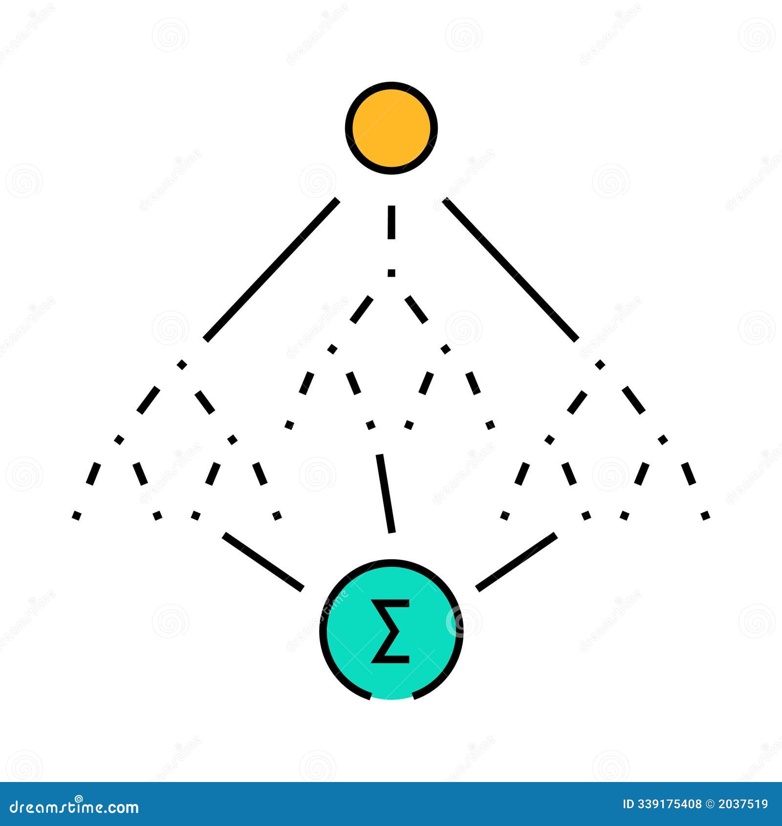 Random Forest Algorithm Icon Doodle Illustration