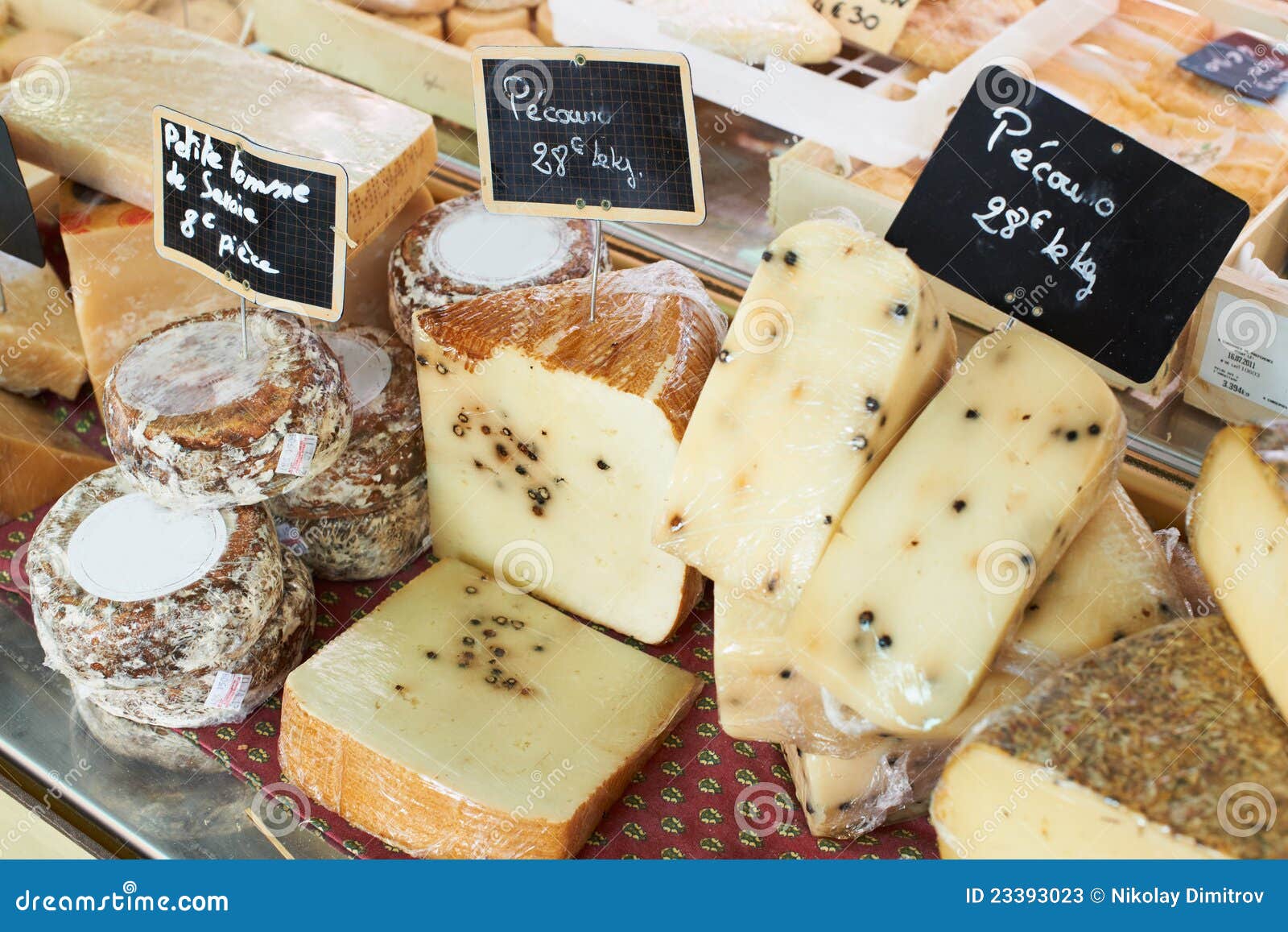 Random French Cheese on Provence Market Stock Image - Image of cheddar ...
