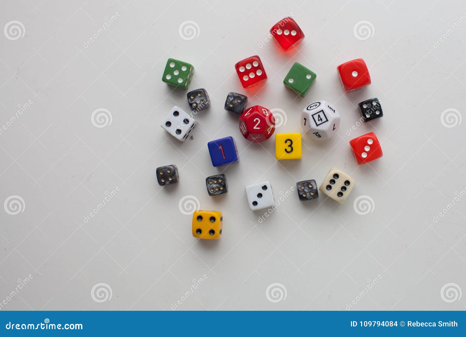 Random Game of Dice Roll Colorful Dice Stock Photo - Image of numbers ...