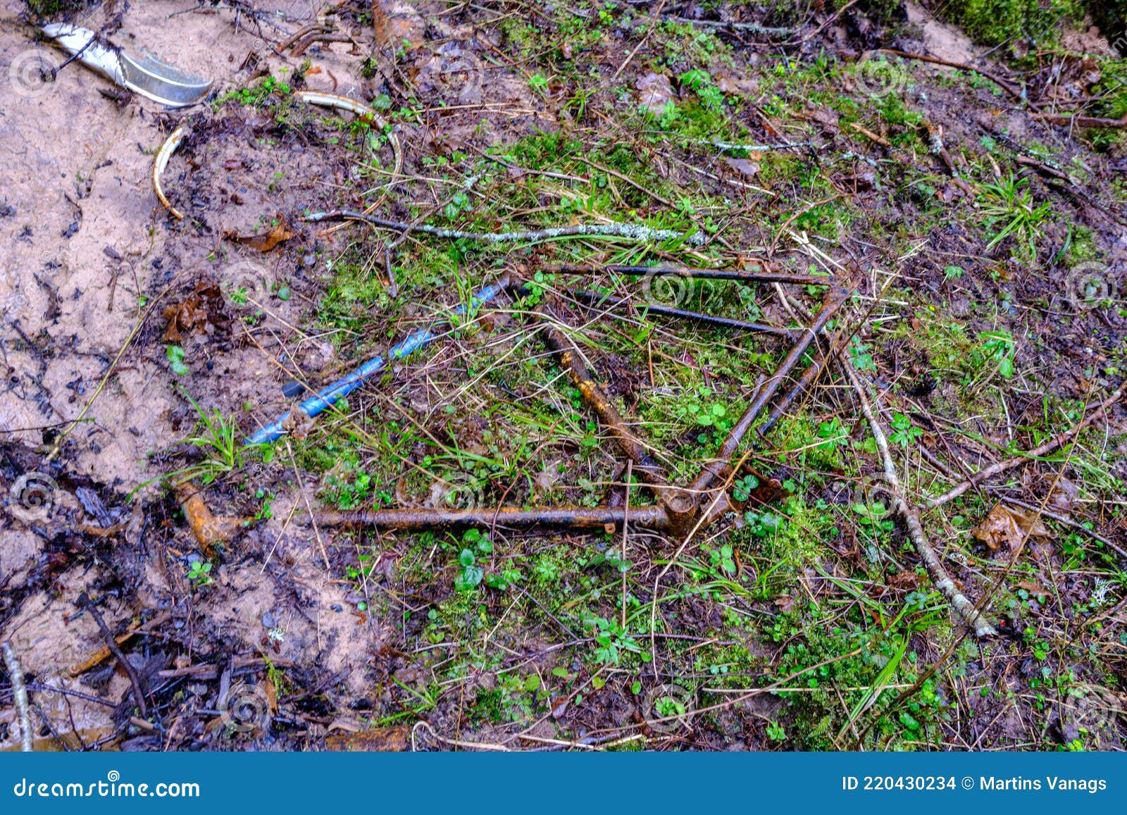 Random Garbage Junk Items Left in Nature Stock Photo - Image of metal ...