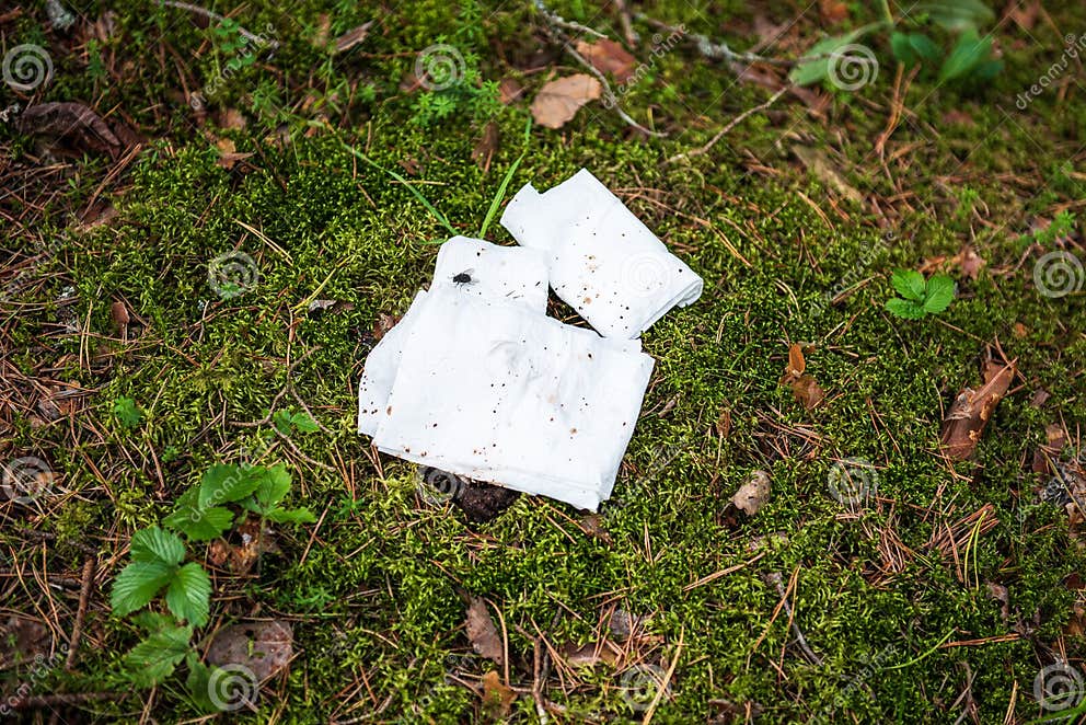 Random Garbage Junk Items Left in Nature Trails after Tourists Stock ...