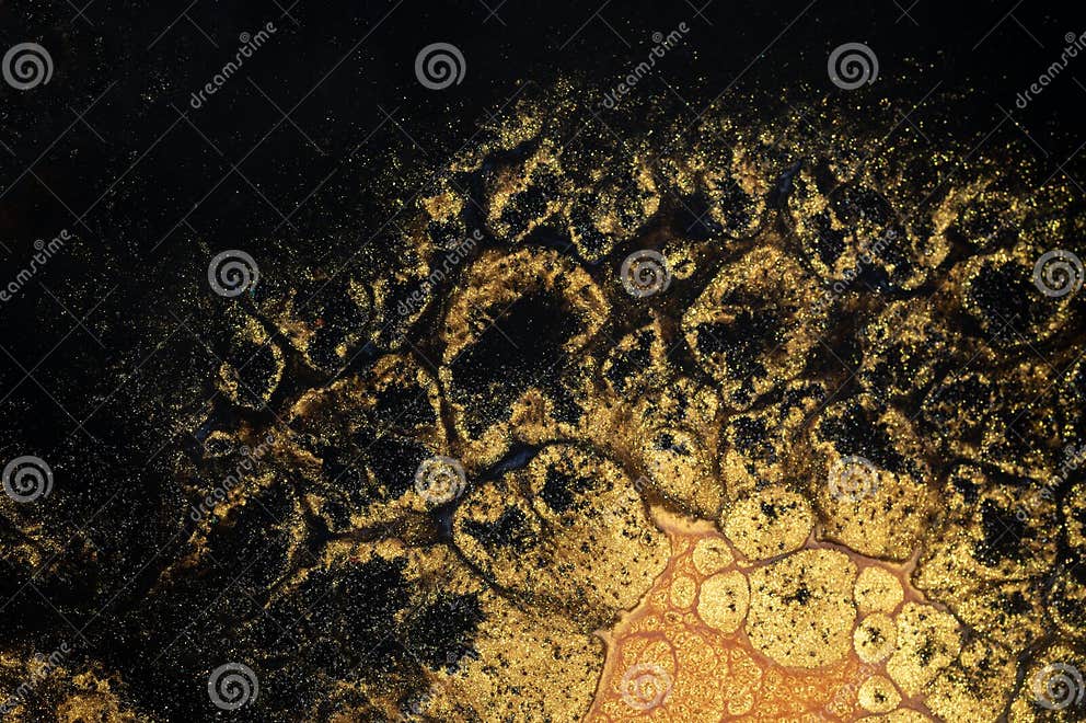 Random Gold Glitter Acrylic Making Marble Abstract Background Stock ...