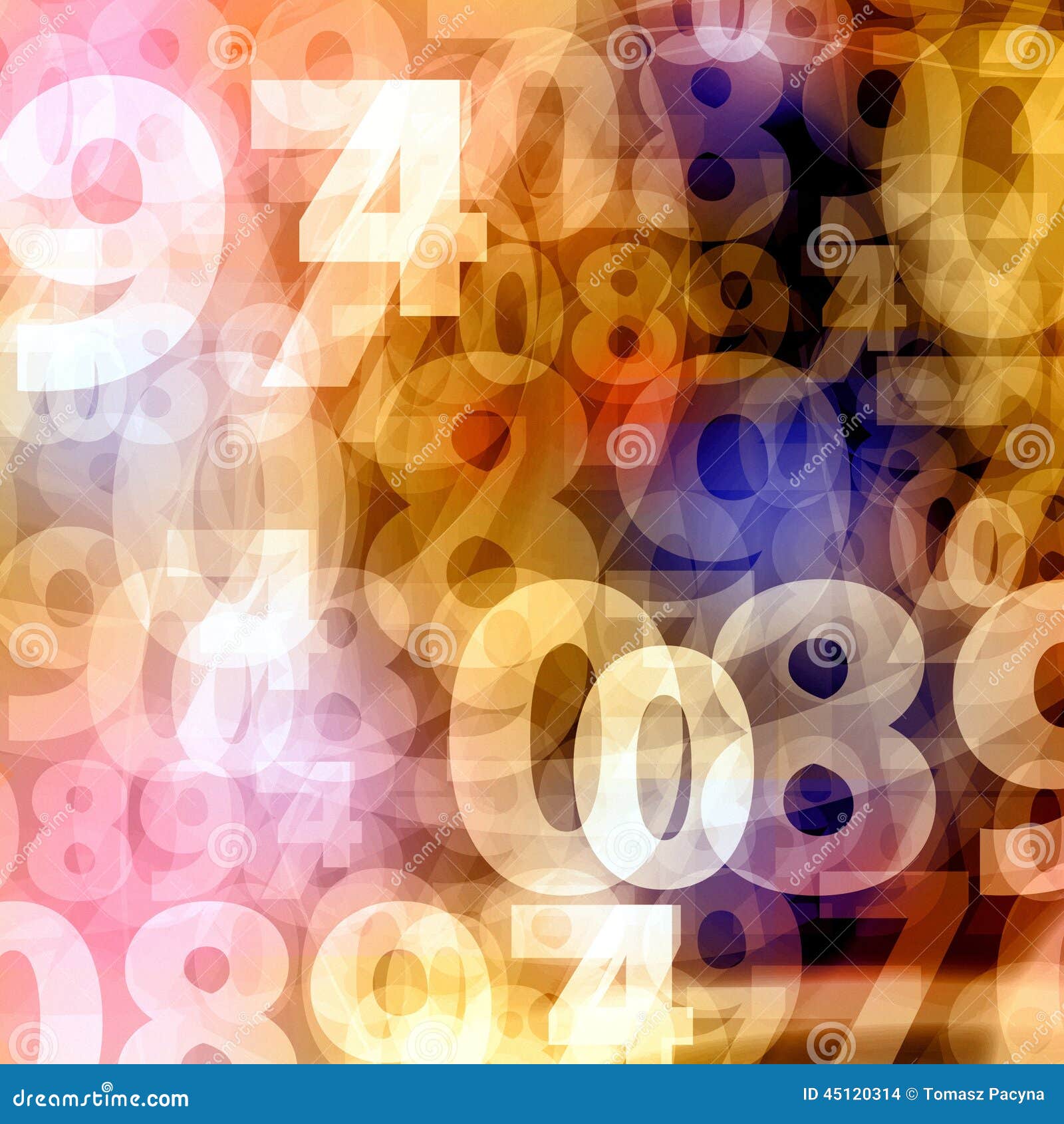 Random Gold Yellow Numbers Background Stock Illustration - Illustration ...