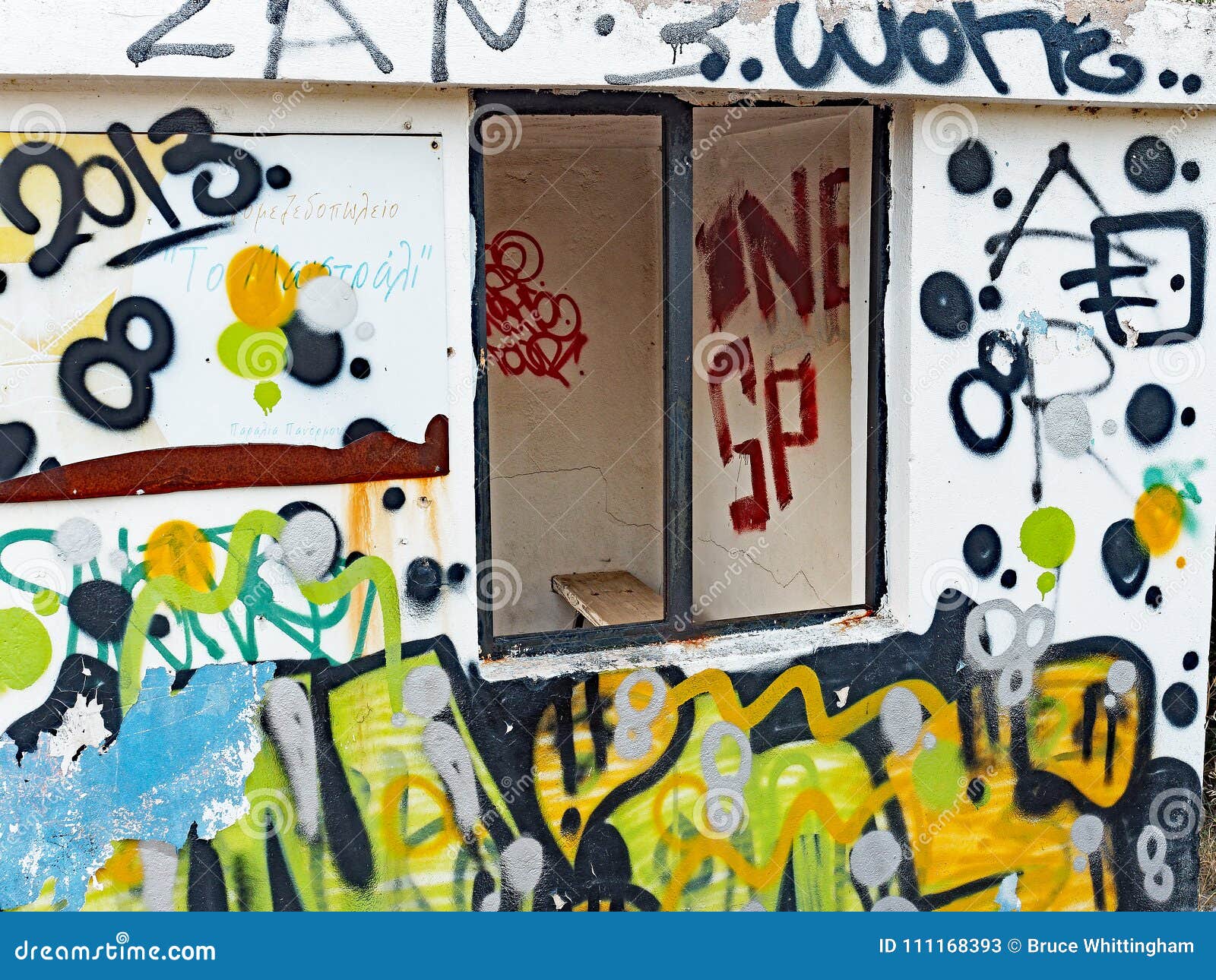 Random Graffiti on Concrete Bus Shelter Editorial Stock Photo - Image ...