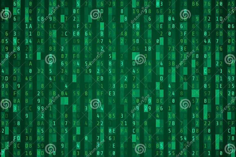 Random Green Hex Code Stream. Vector Illustration Stock Vector ...