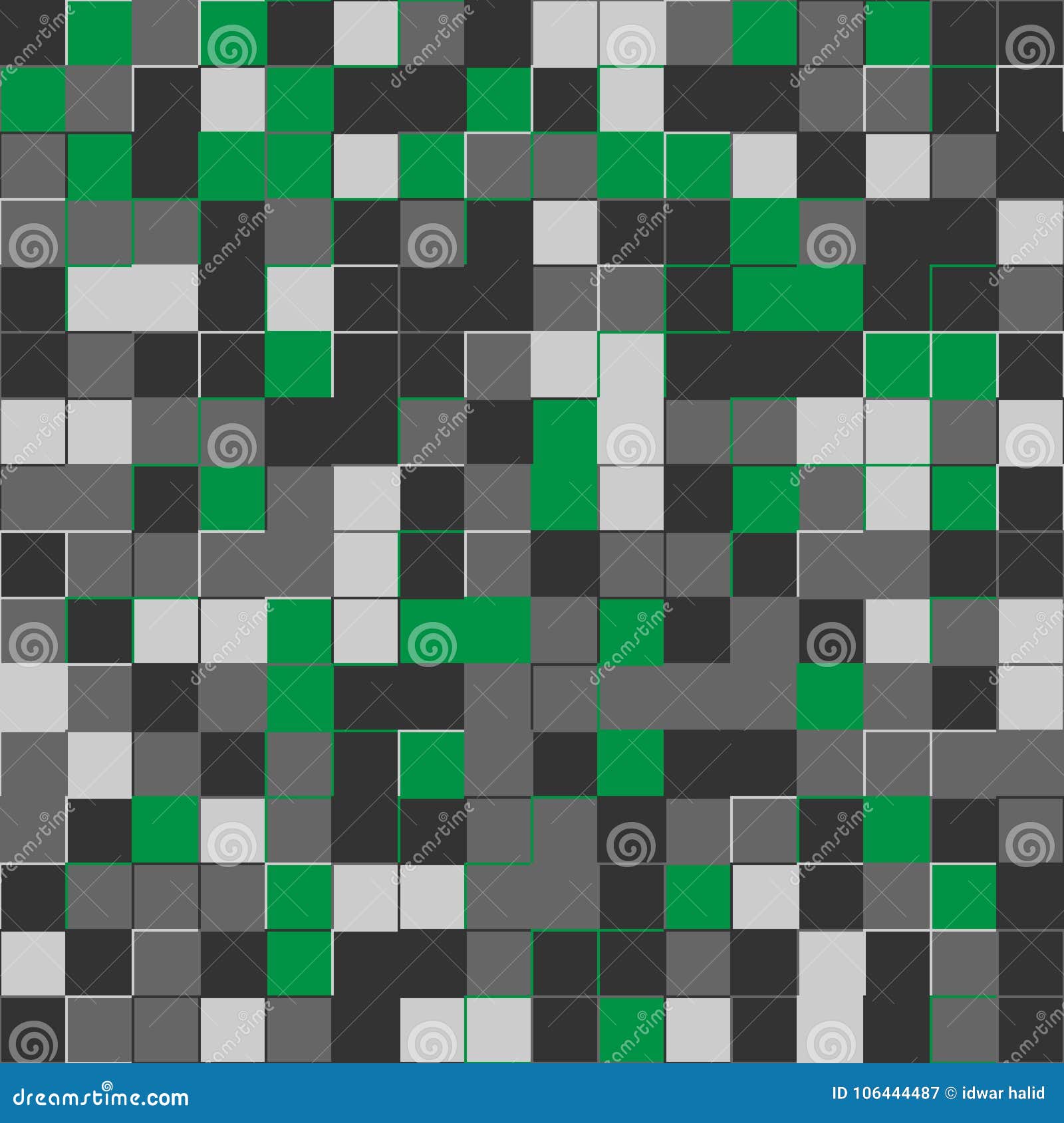 Random Green Squares. Random Colored Abstract, Digital Generative Art ...
