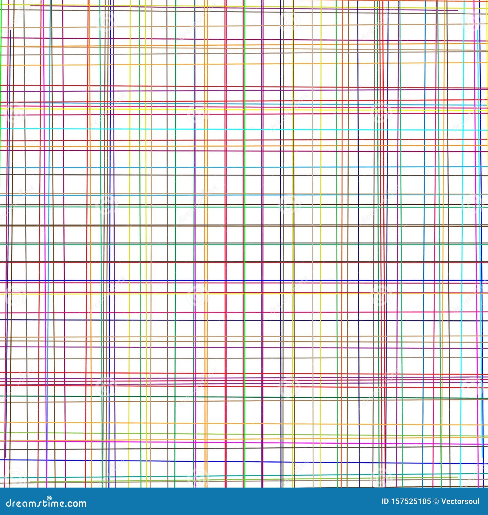 Random Grid, Mesh of Colorful Lines. Asymmetric Pattern of Intersecting ...