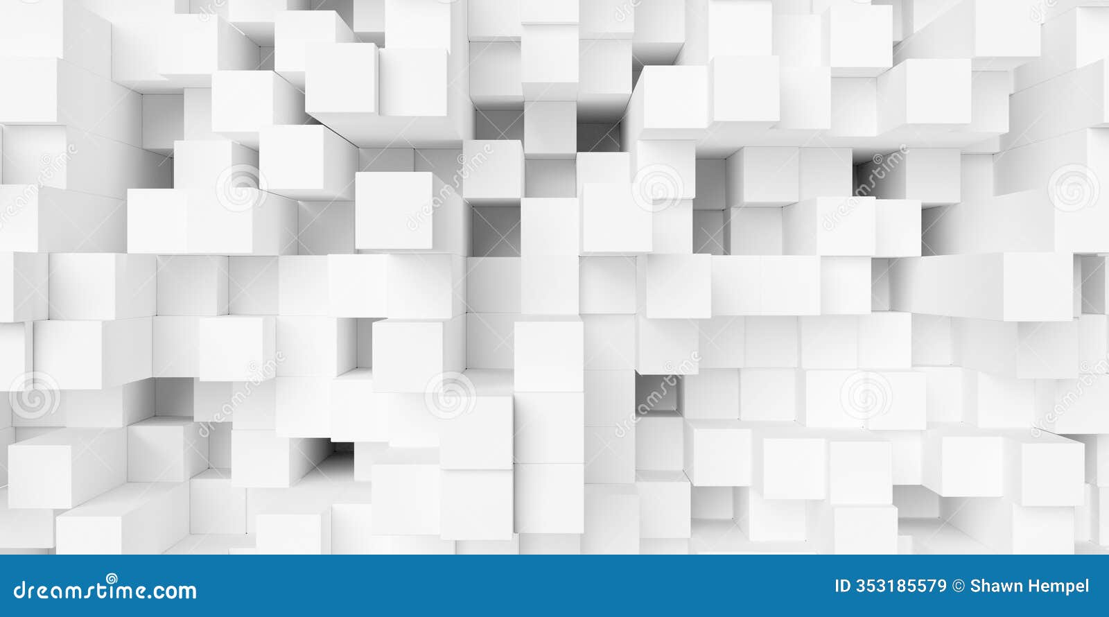 Random Height Scaled Cubes or Boxes Perspective View Geometry ...