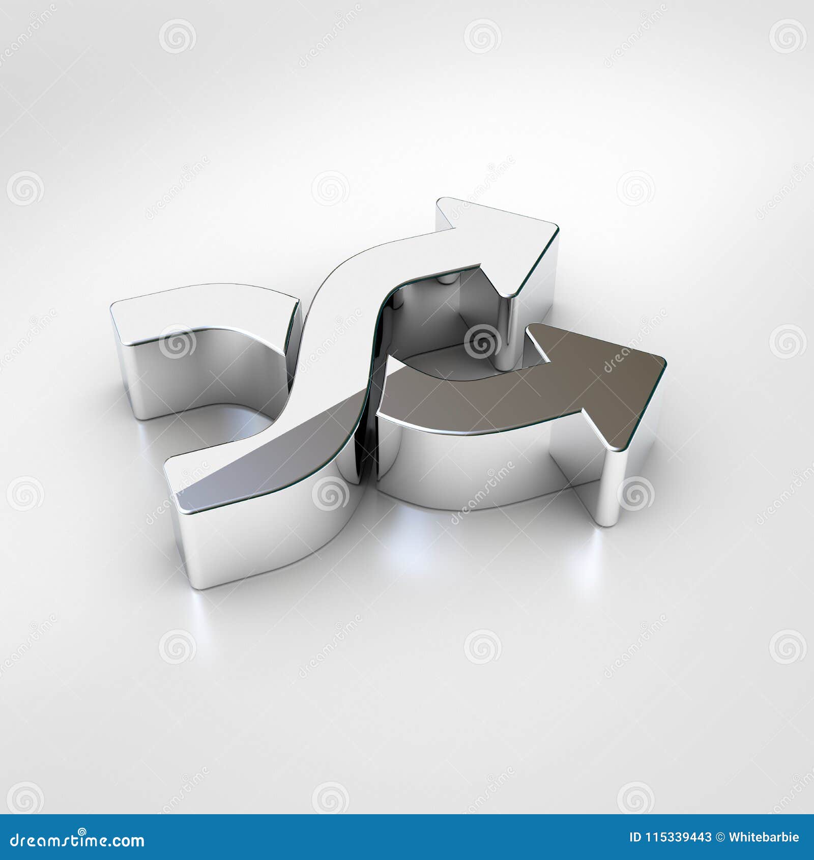 Chrome Random Icon Isolated on White Background. Stock Illustration ...
