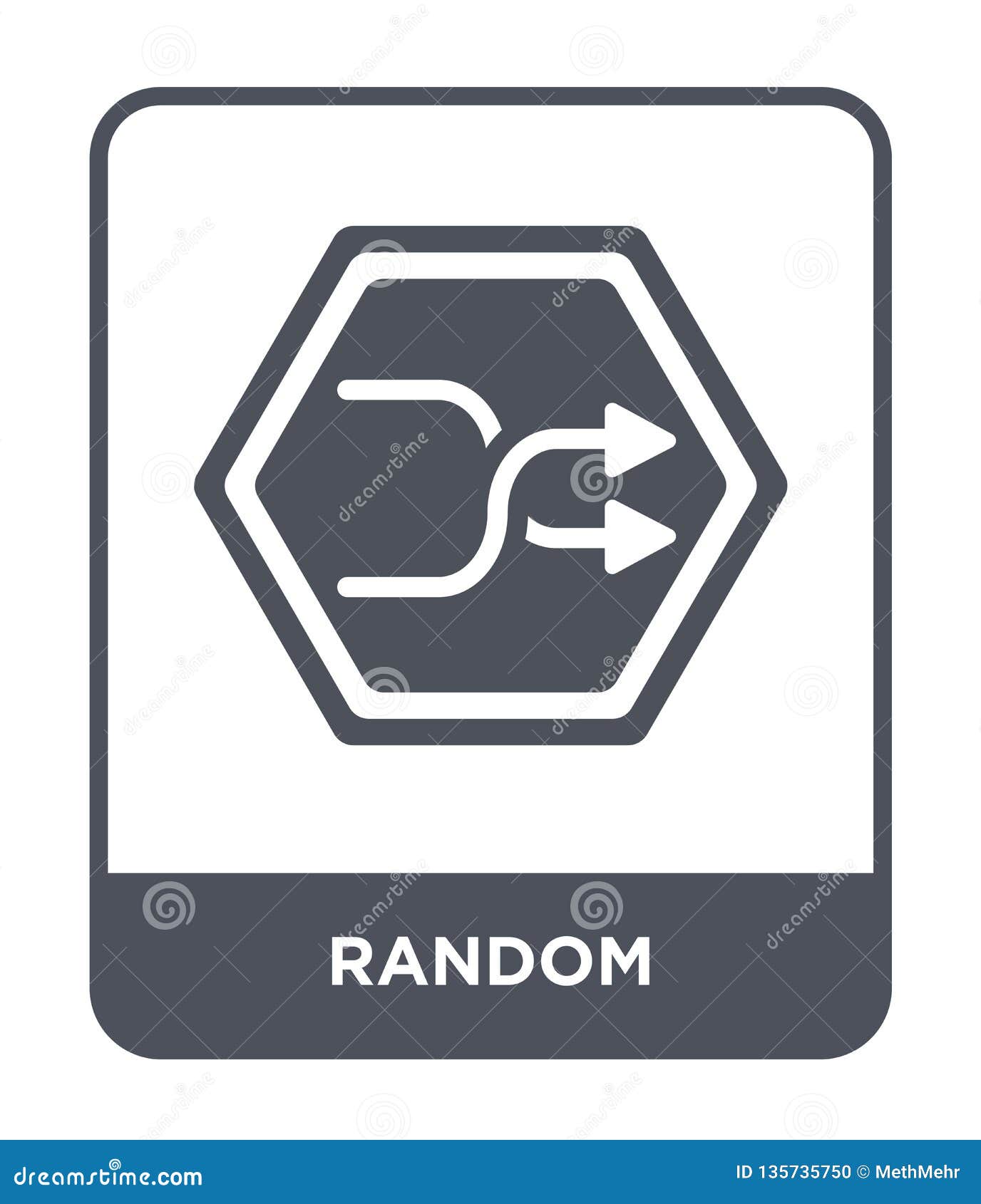 Random Icon in Trendy Design Style. Random Icon Isolated on White ...