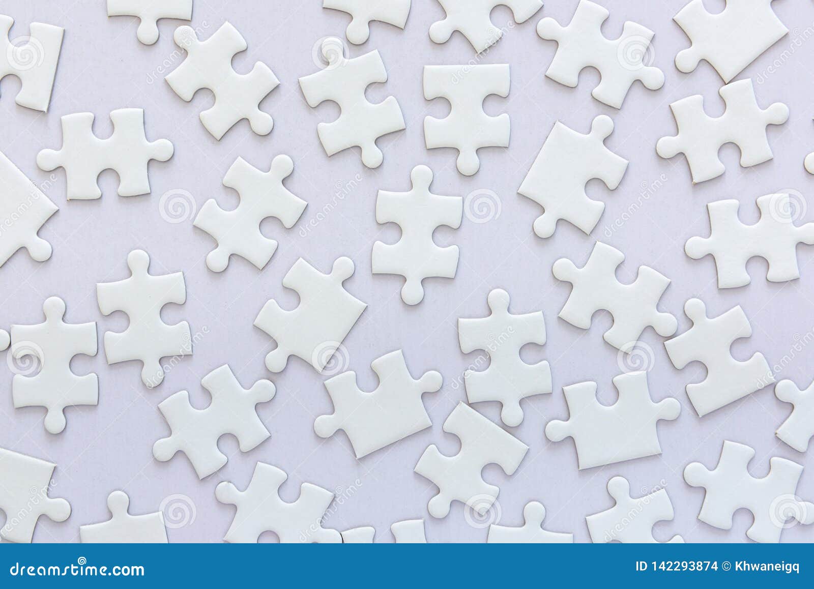 Random Layout of Jigsaw Puzzle on White Background, Abstract Idea ...
