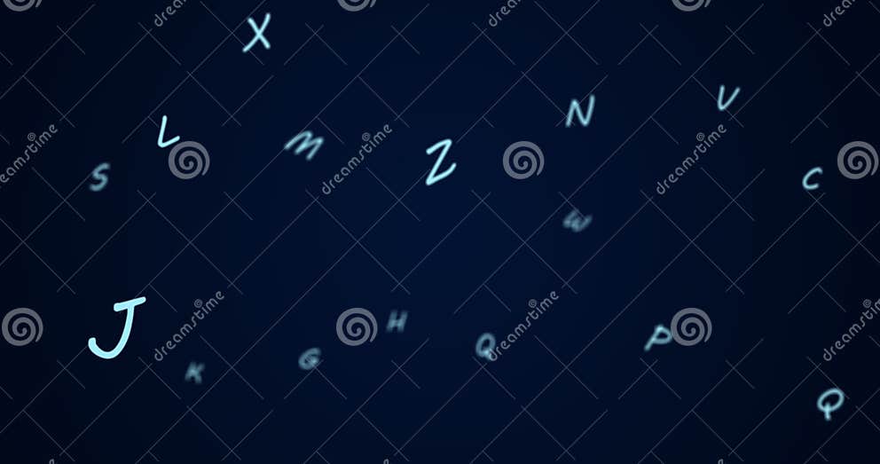 Random Letters in the Alphabet Floating Forward in a Vast Empty Space ...