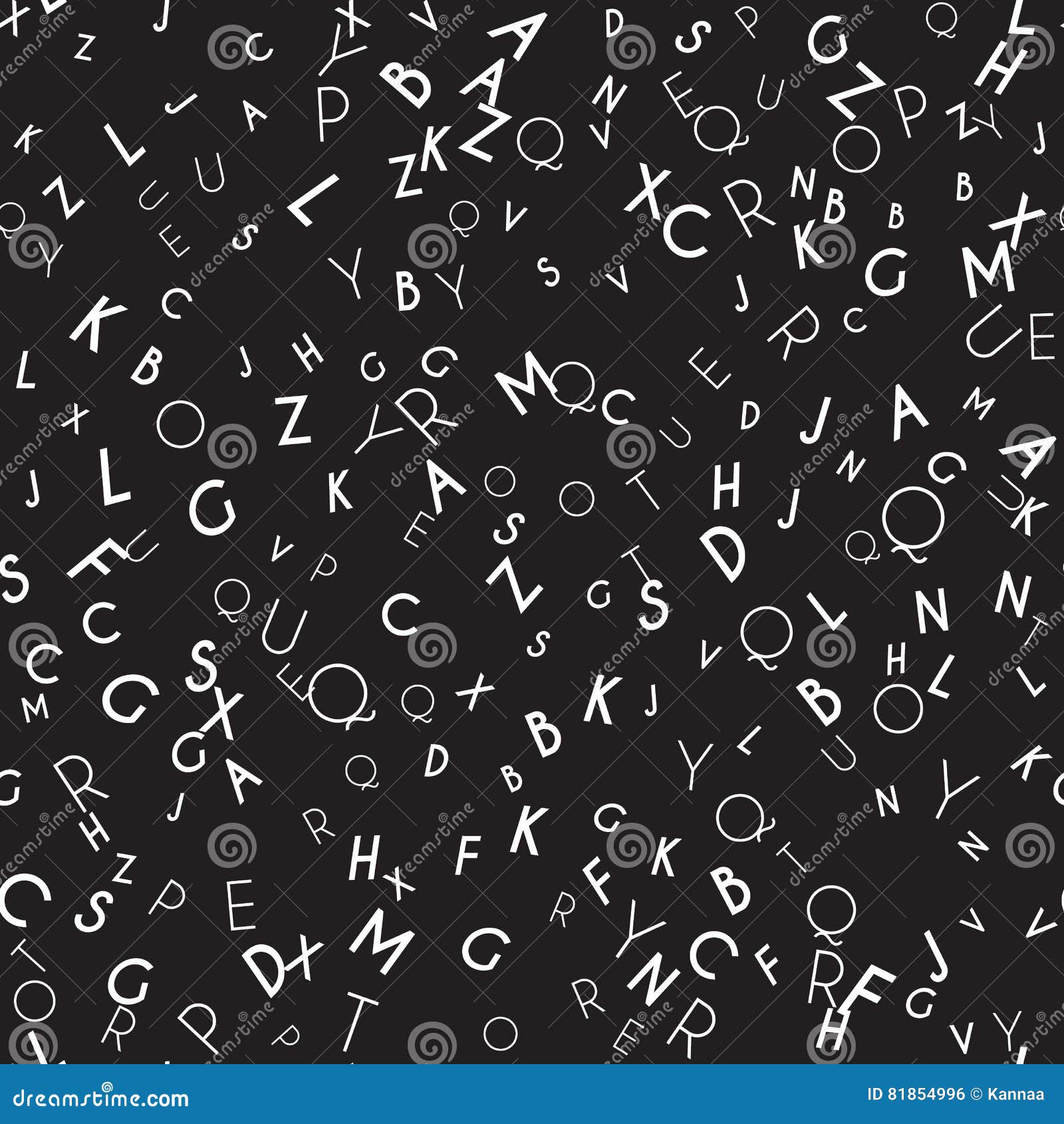 Random Letters Seamless Pattern Stock Illustration - Illustration of ...