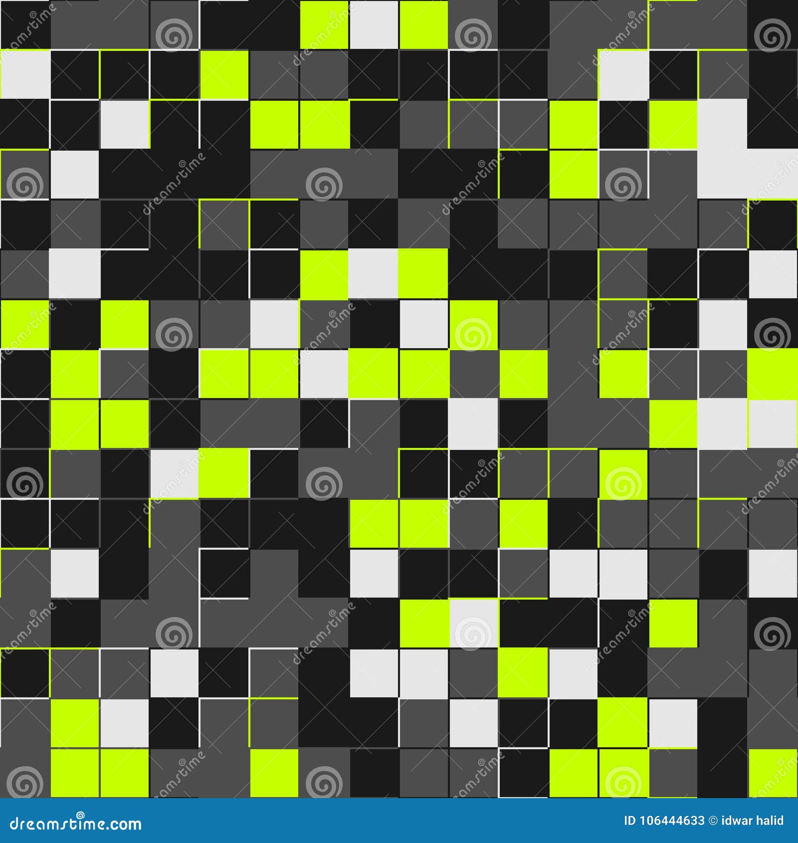 Random Lime Squares. Random Colored Abstract, Digital Generative Art ...
